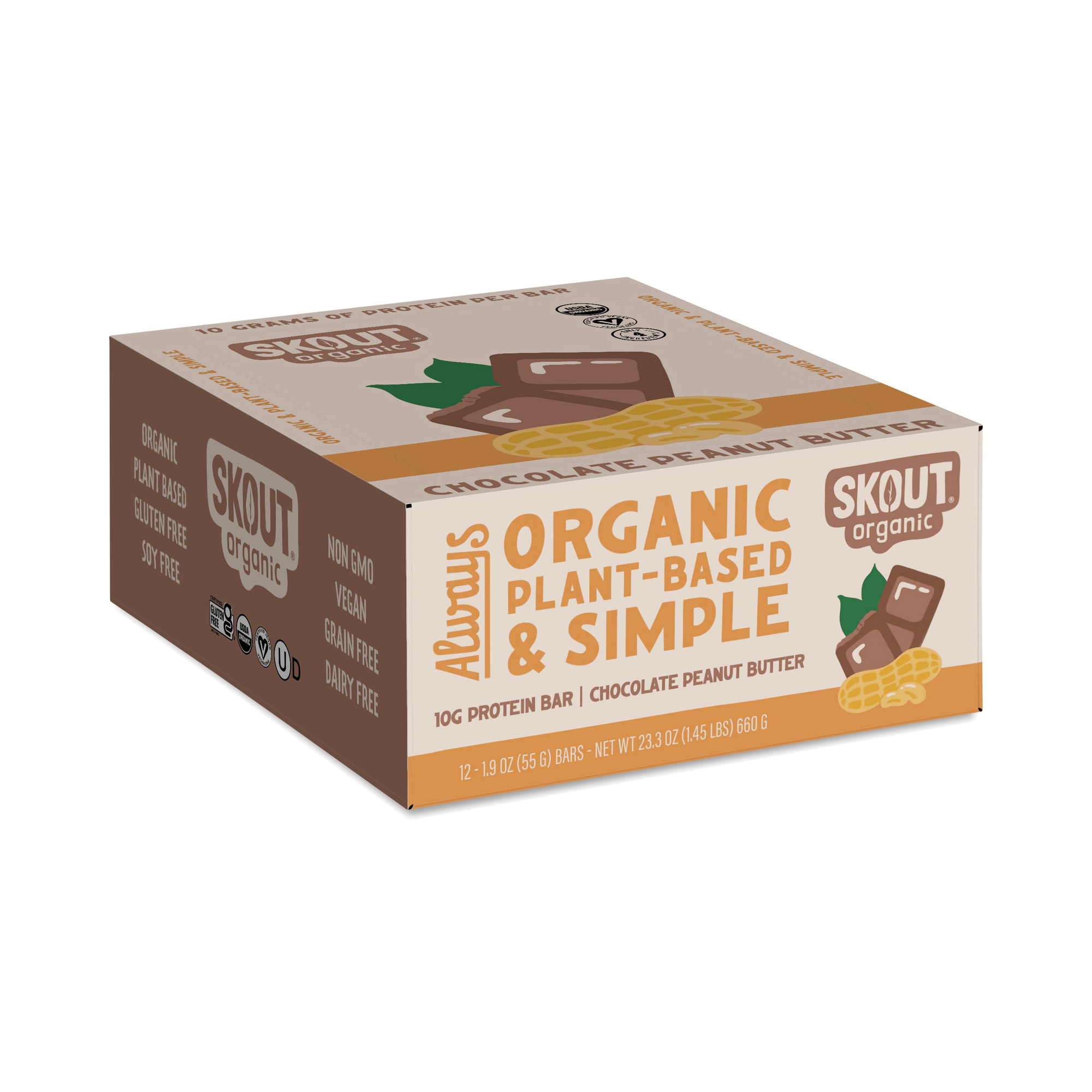 Skout Organic Protein Bar, Chocolate Peanut Butter | Thrive Market