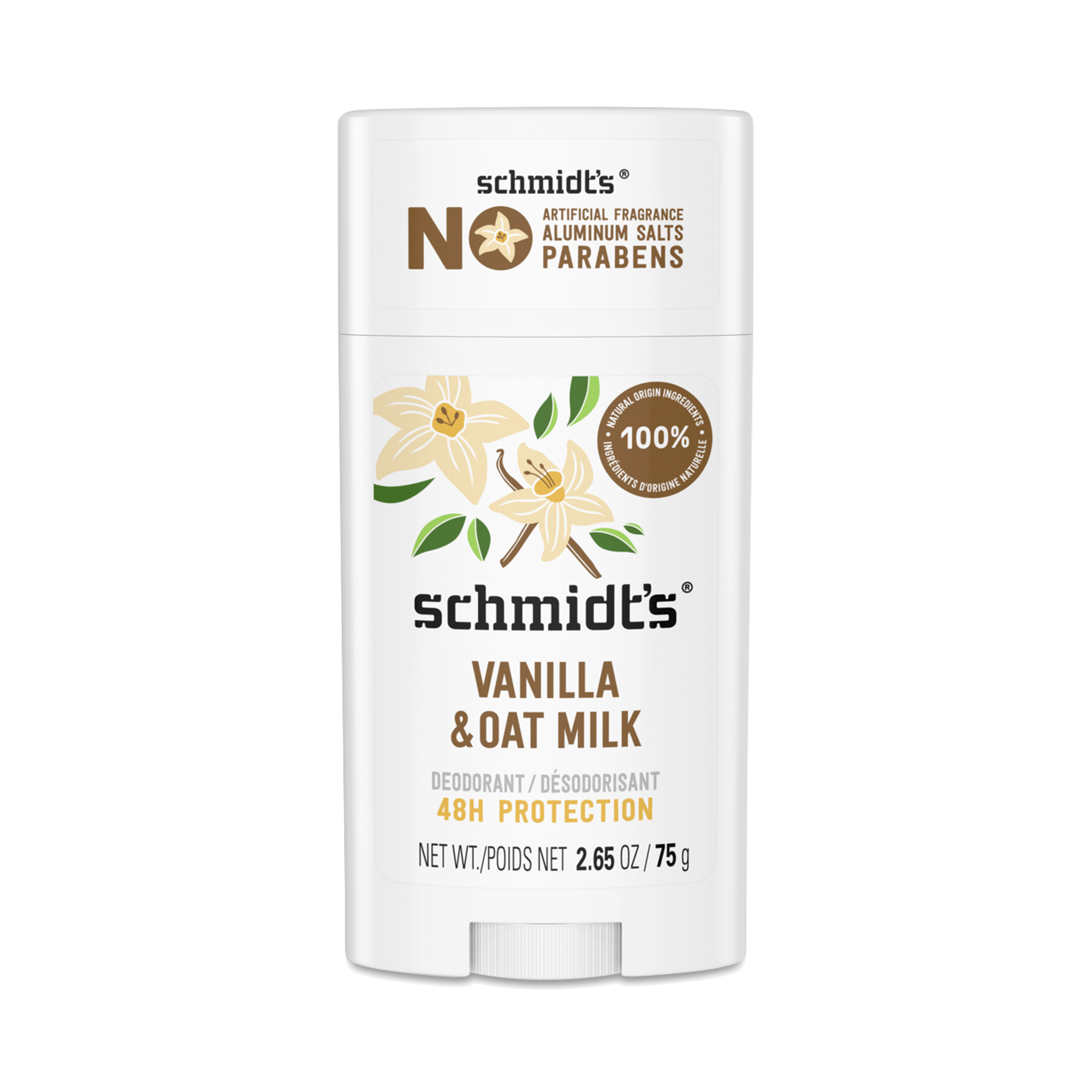 Schmidt's Deodorant Stick for Sensitive Skin, Vanilla & Oat Milk ...