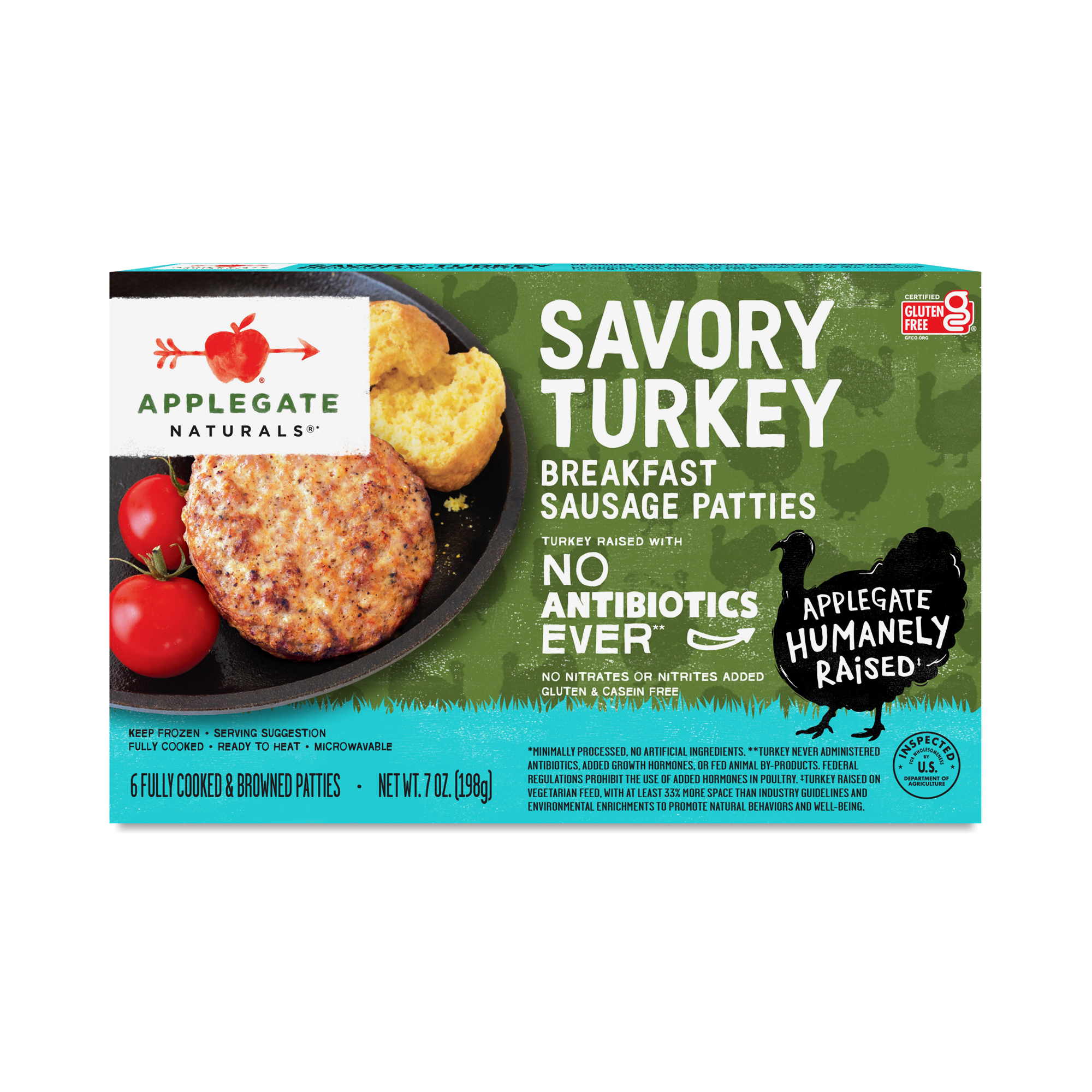Applegate Breakfast Sausage Patties, Savory Turkey | Thrive Market