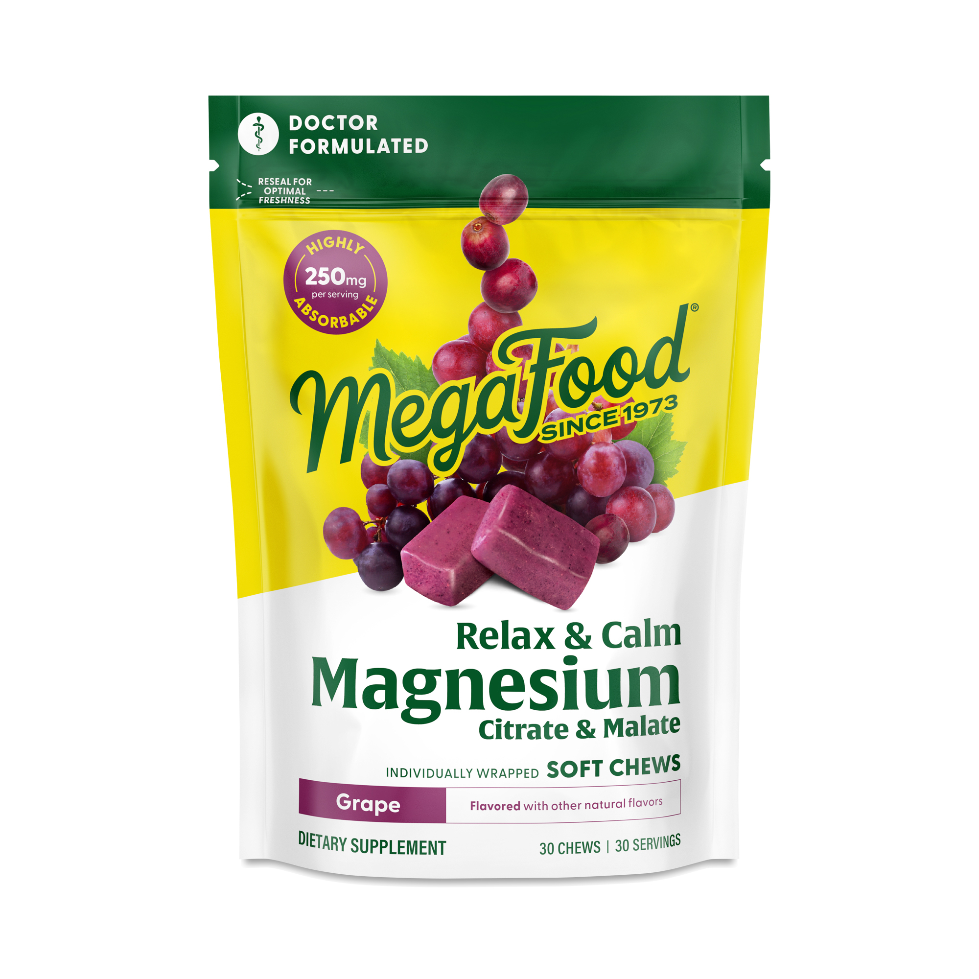 MegaFood Relax & Calm Magnesium Soft Chews, Grape | Thrive Market