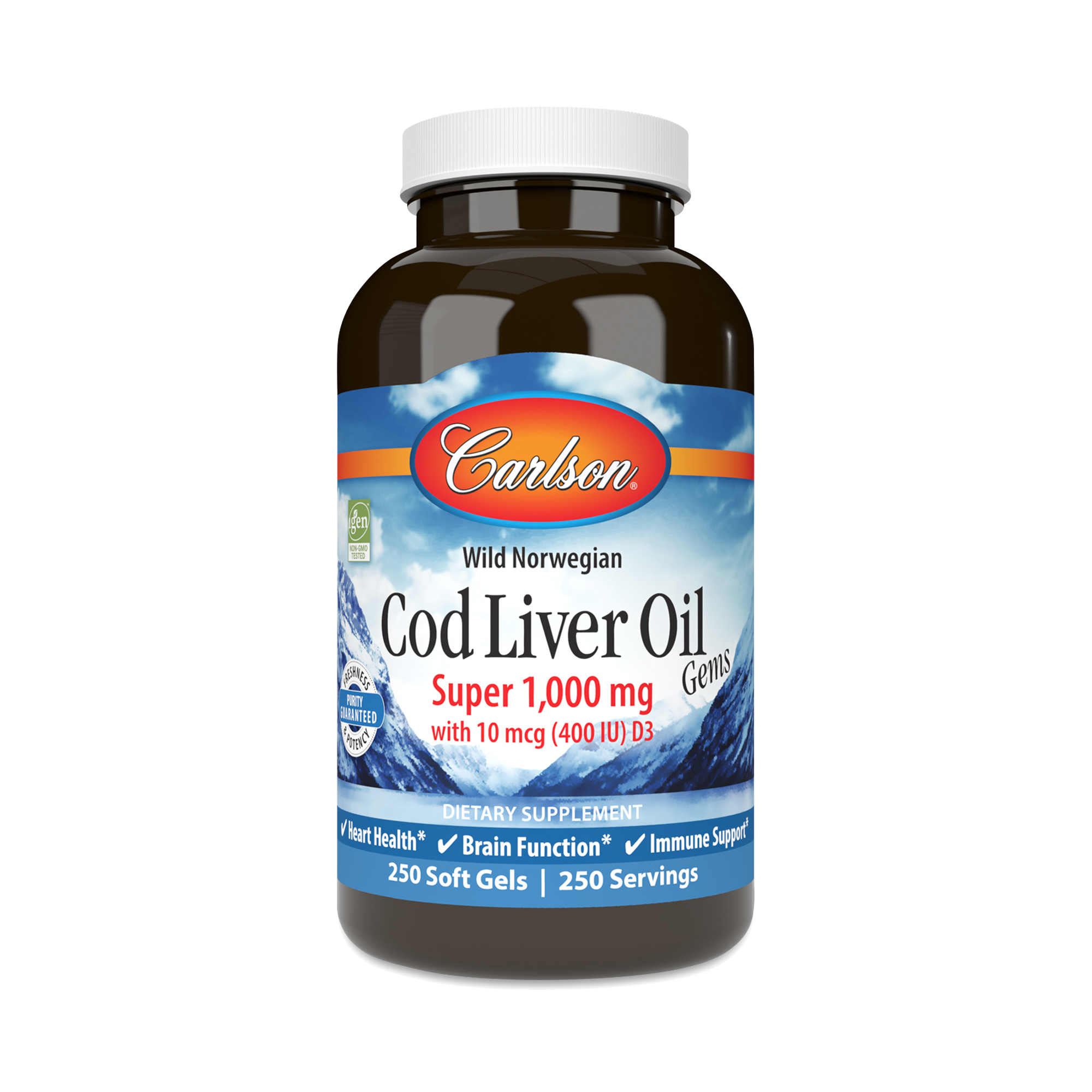 Super 1000 mg Cod Liver Oil Gems by Carlson Labs | Thrive Market