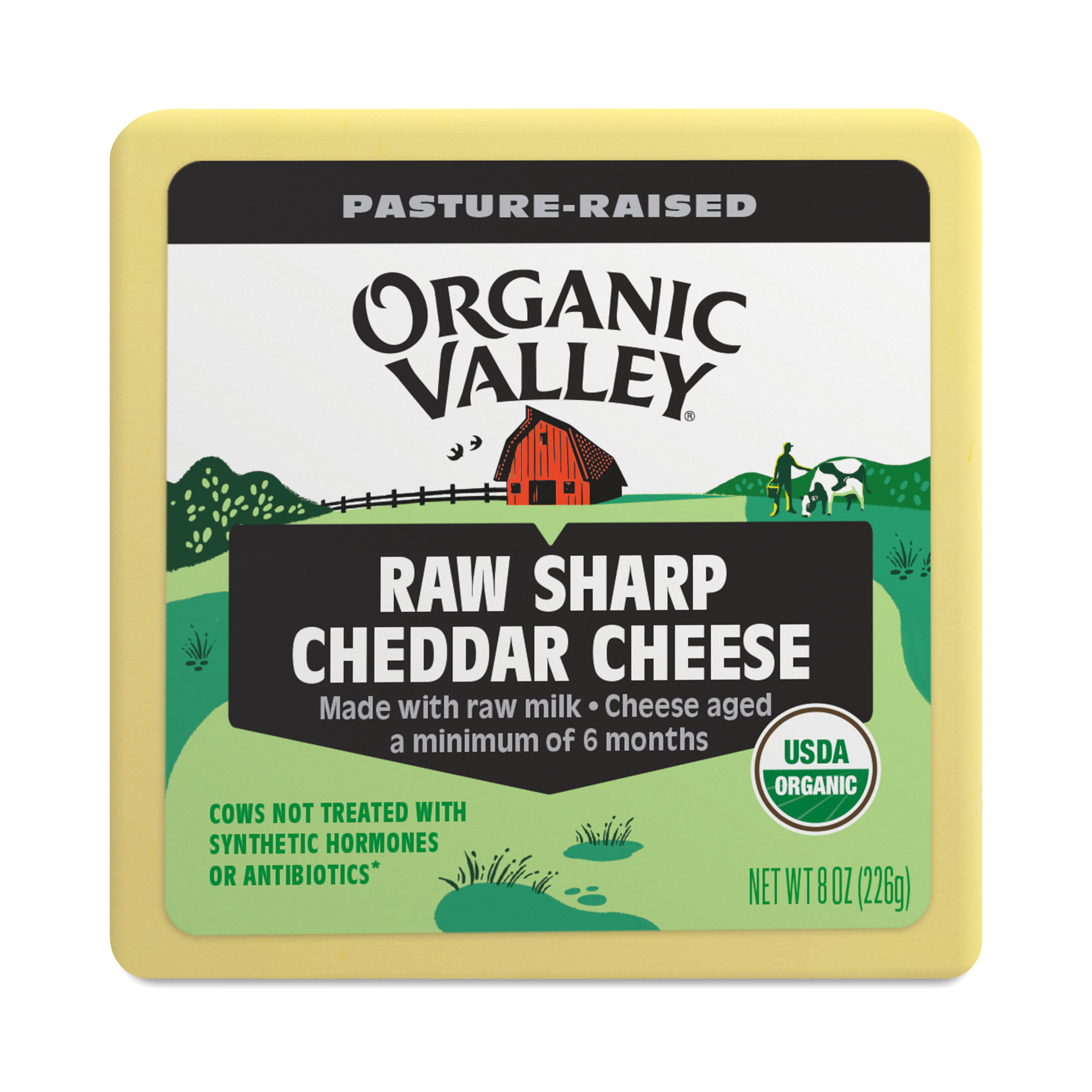Organic Valley Farms Raw Cheddar Cheese, Sharp | Thrive Market