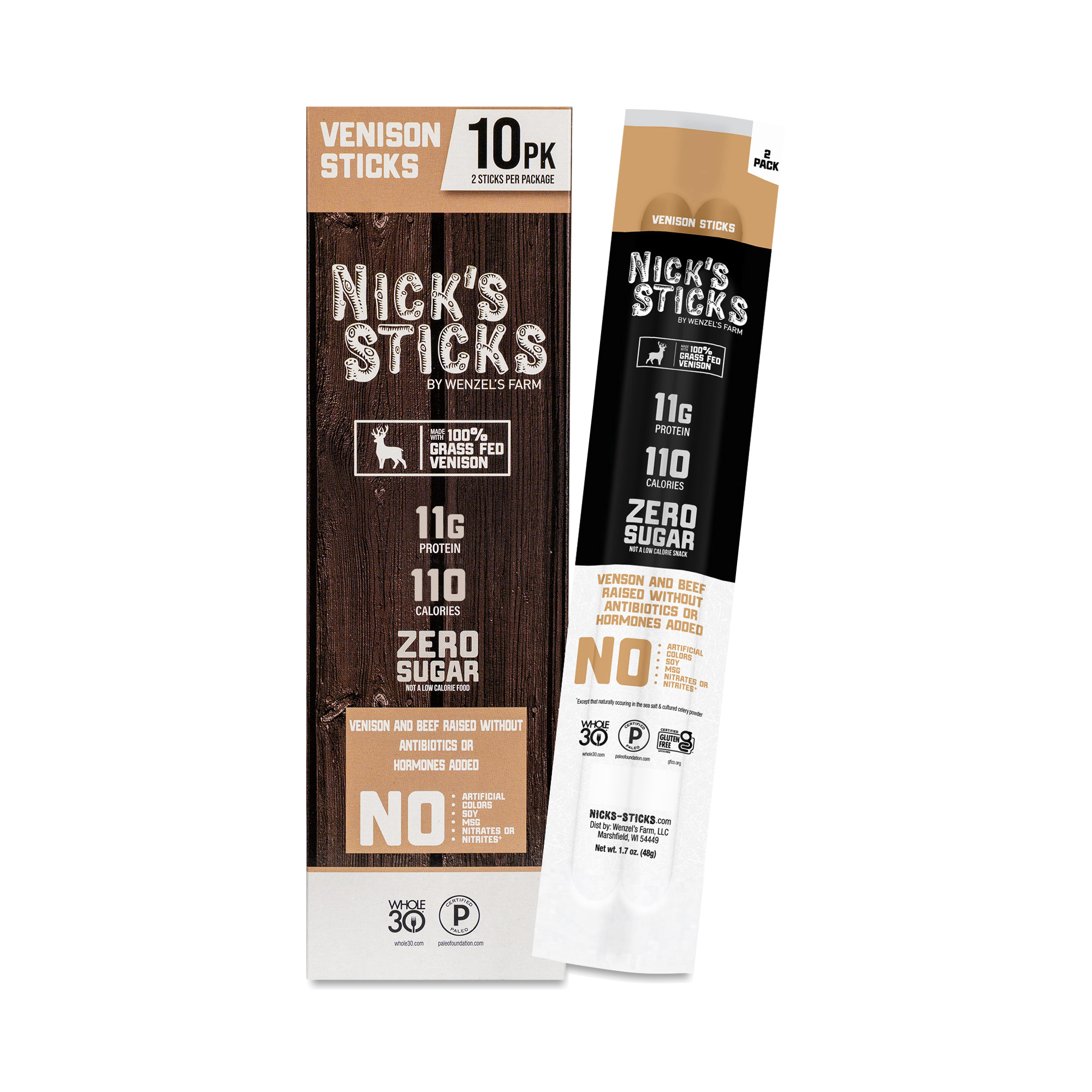 Nicks Sticks Venison Sticks, Original | Thrive Market