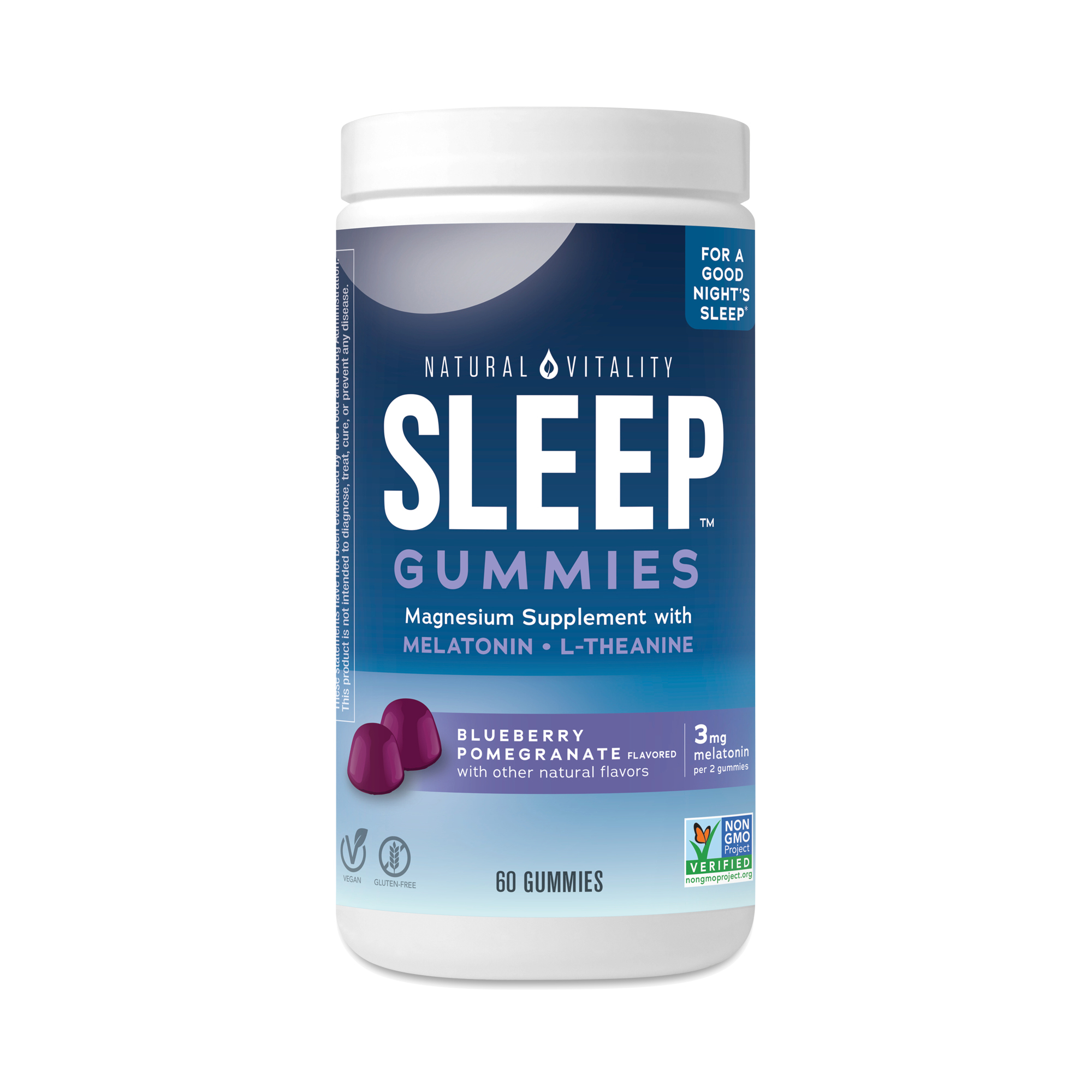 Natural Vitality SLEEP Magnesium Gummies, Blueberry Pomegranate ...