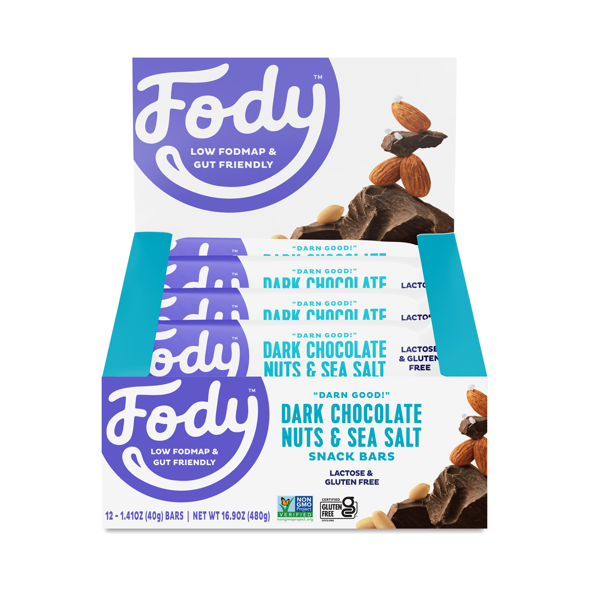 Fody Foods Snack Bars, Dark Chocolate, Nuts & Sea Salt | Thrive Market