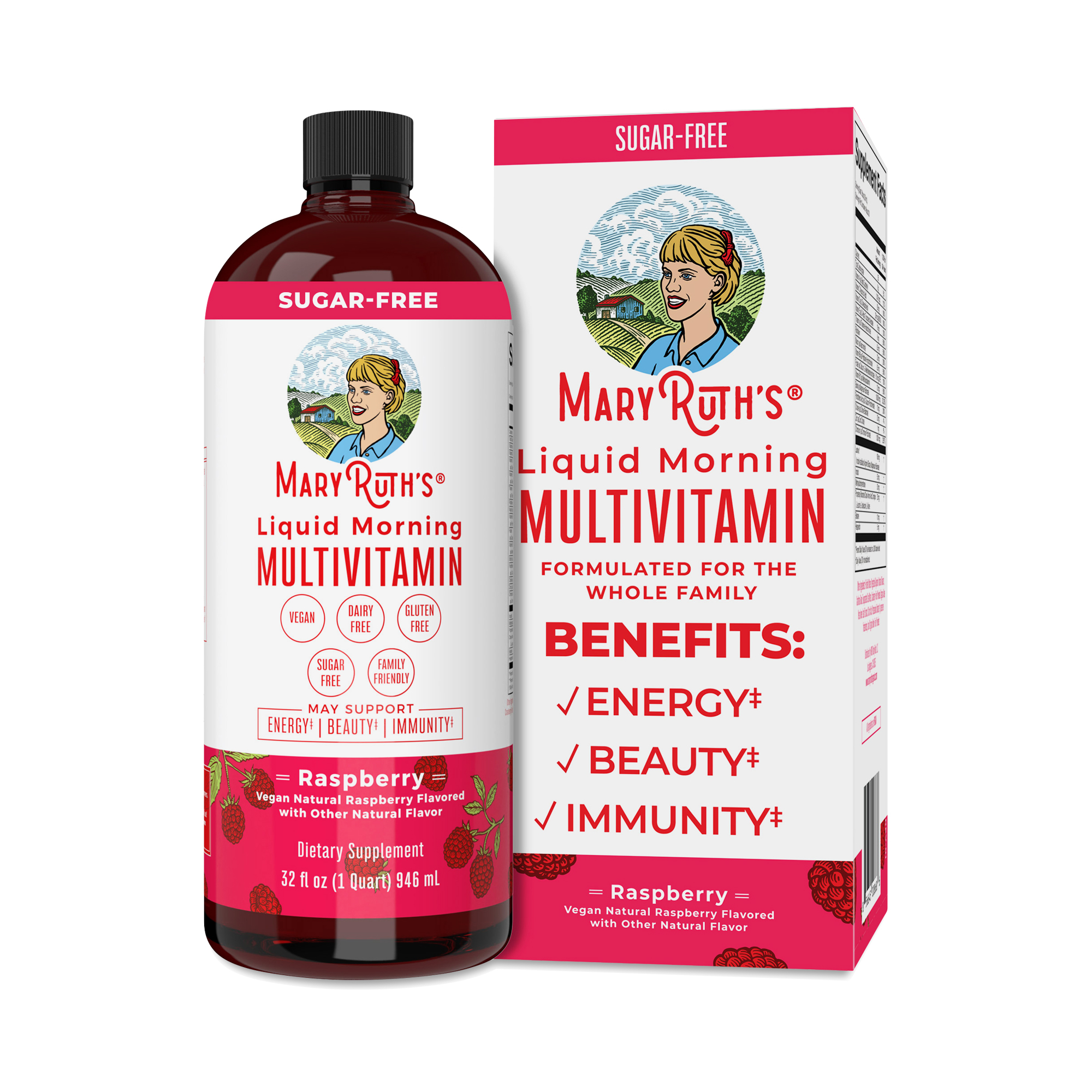 MaryRuth's Liquid Morning Multivitamin Raspberry, 30 oz | Thrive Market