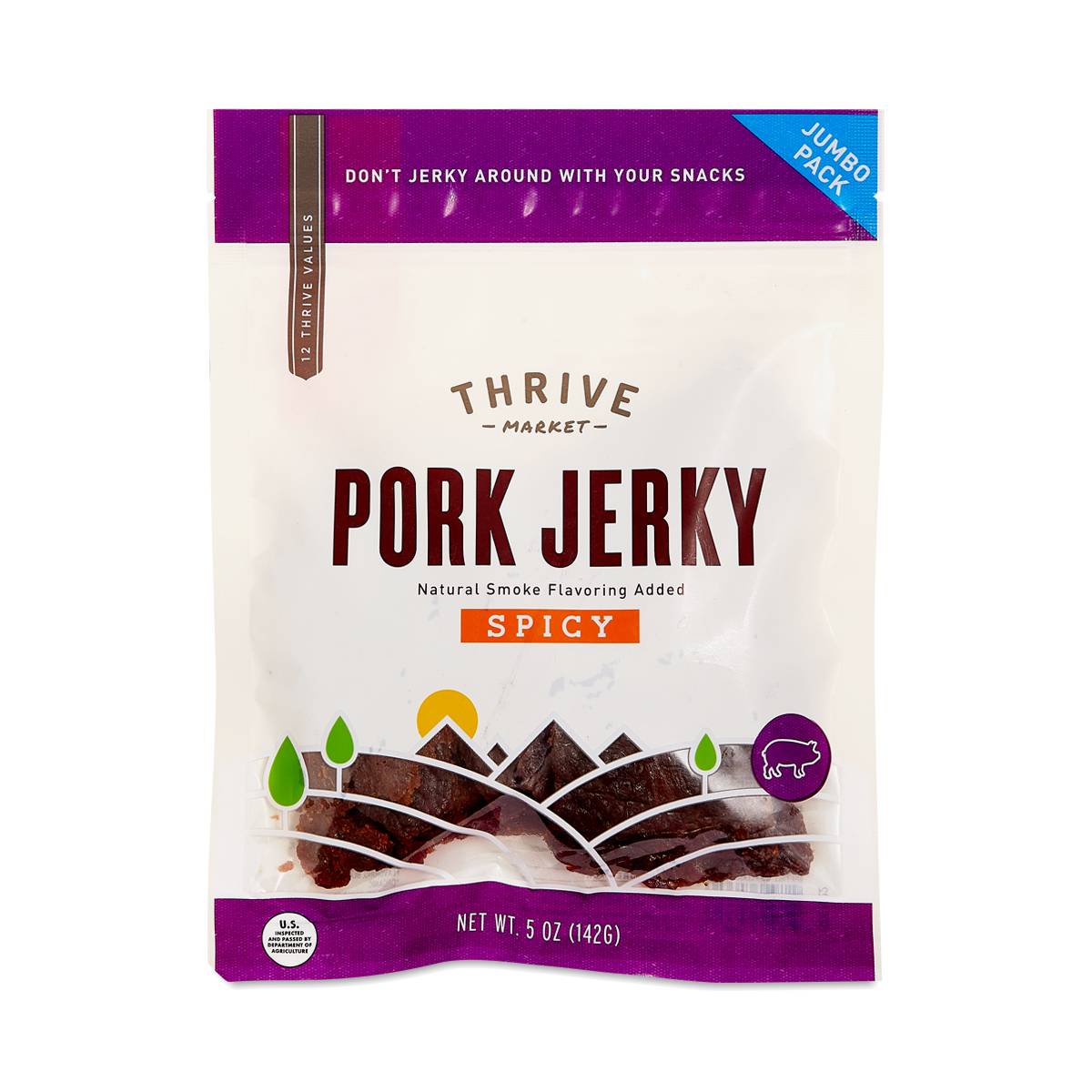 Pork Jerky Jumbo Pack Spicy Thrive Market