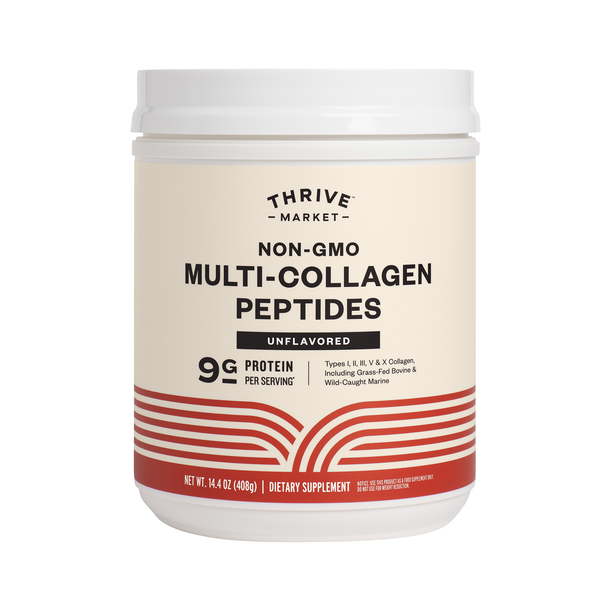 Non-GMO Multi-Collagen Peptides, Unflavored | Thrive Market