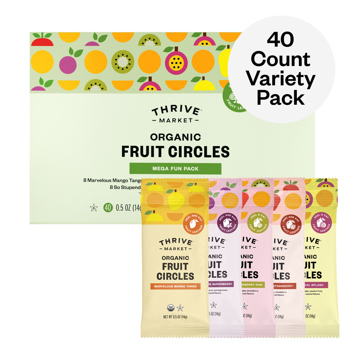 Thrive Market Brands Organic Fruit Circles, Mega Fun Variety Pack | Thrive Market