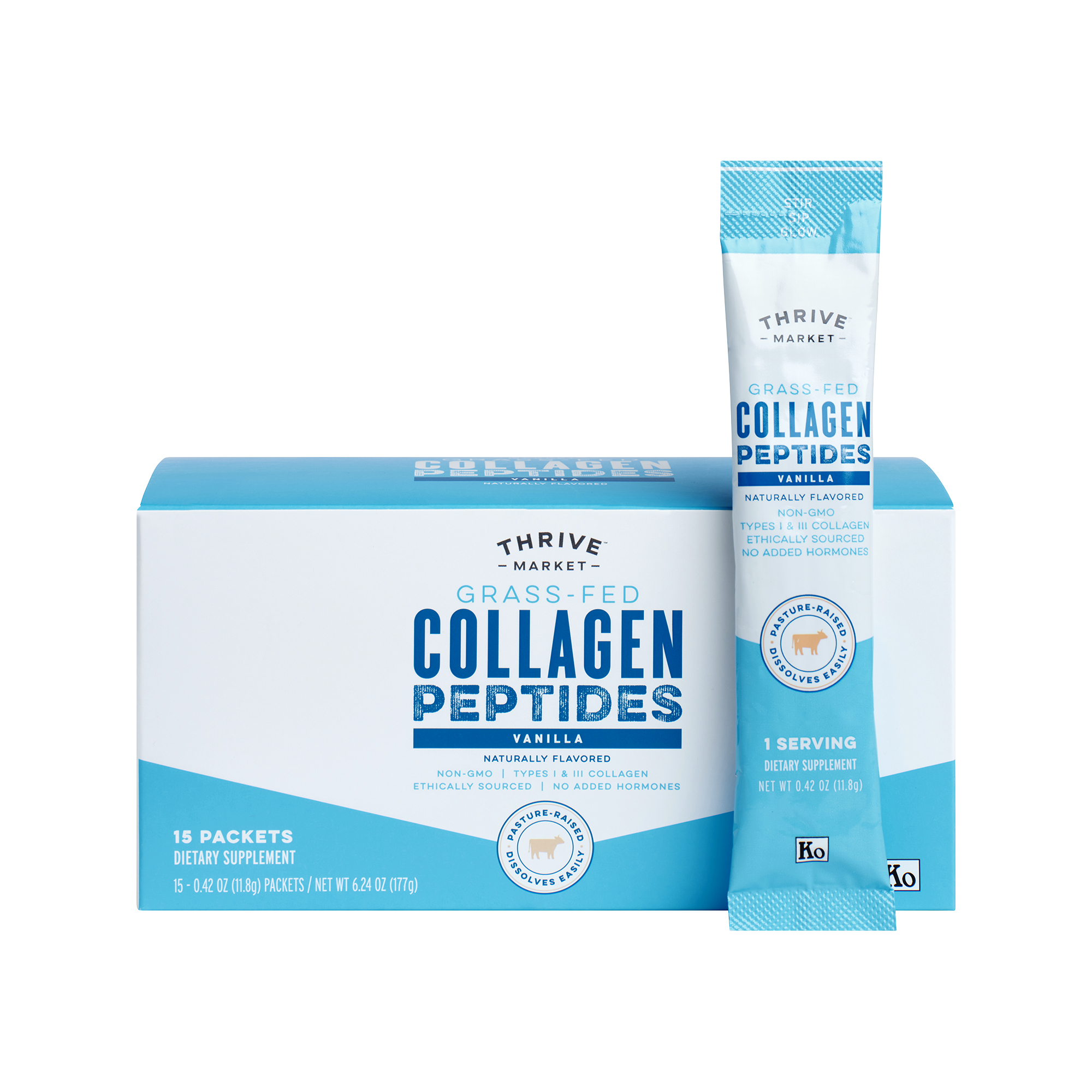Grass-Fed Collagen Peptide Packets, Vanilla | Thrive Market