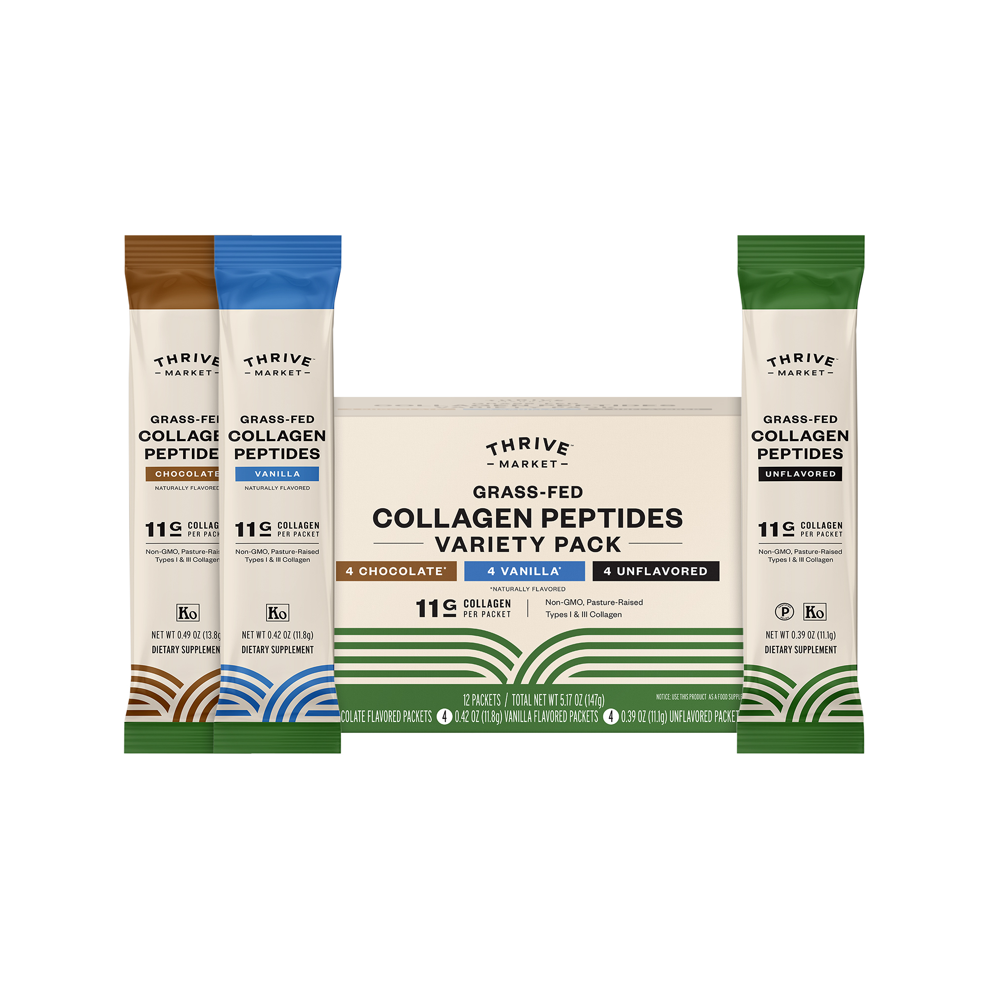 Grass-Fed Collagen Peptide Packets, Variety Pack | Thrive Market