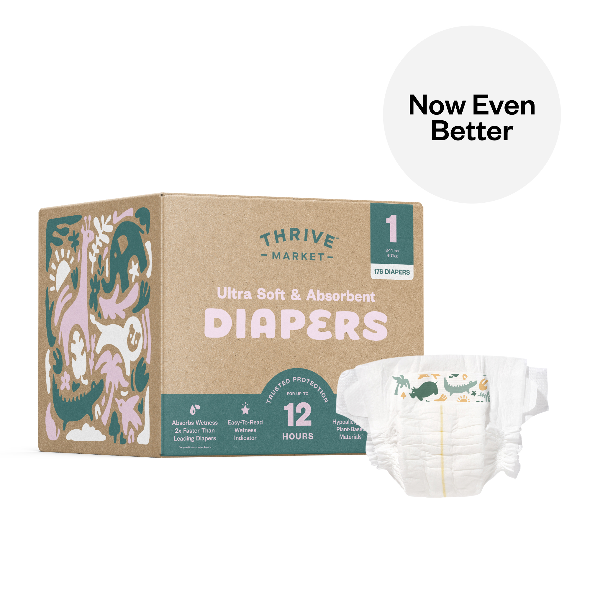 Save with Thrive Market Goods Value Size Ultra Soft & Absorbent Diapers ...
