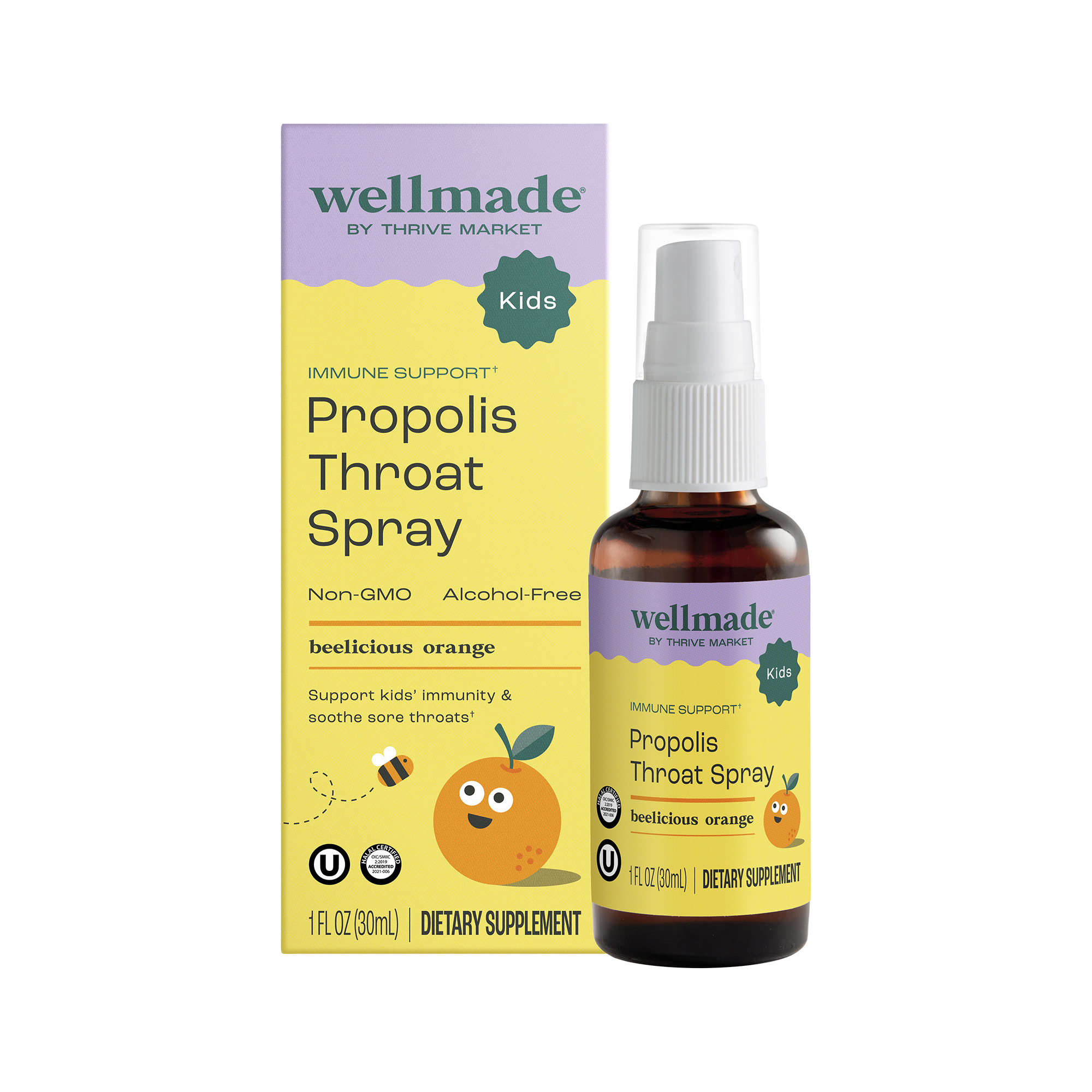wellmade by Thrive Market Kids Immune Support Propolis Throat Spray ...