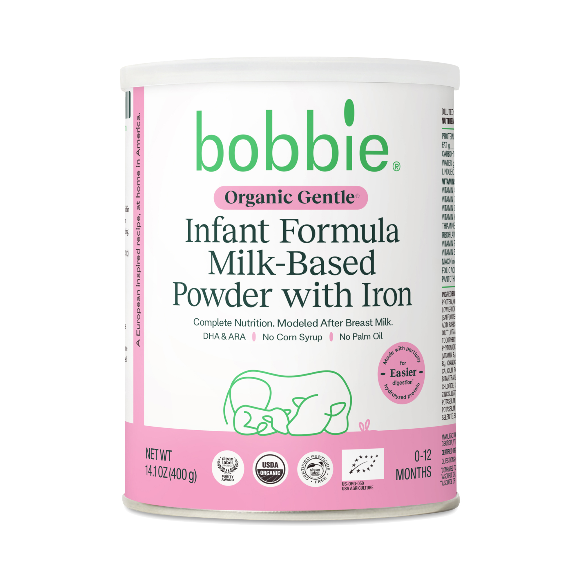 Bobbie Organic Gentle® Infant Formula Milk-Based Powder With Iron | Thrive Market