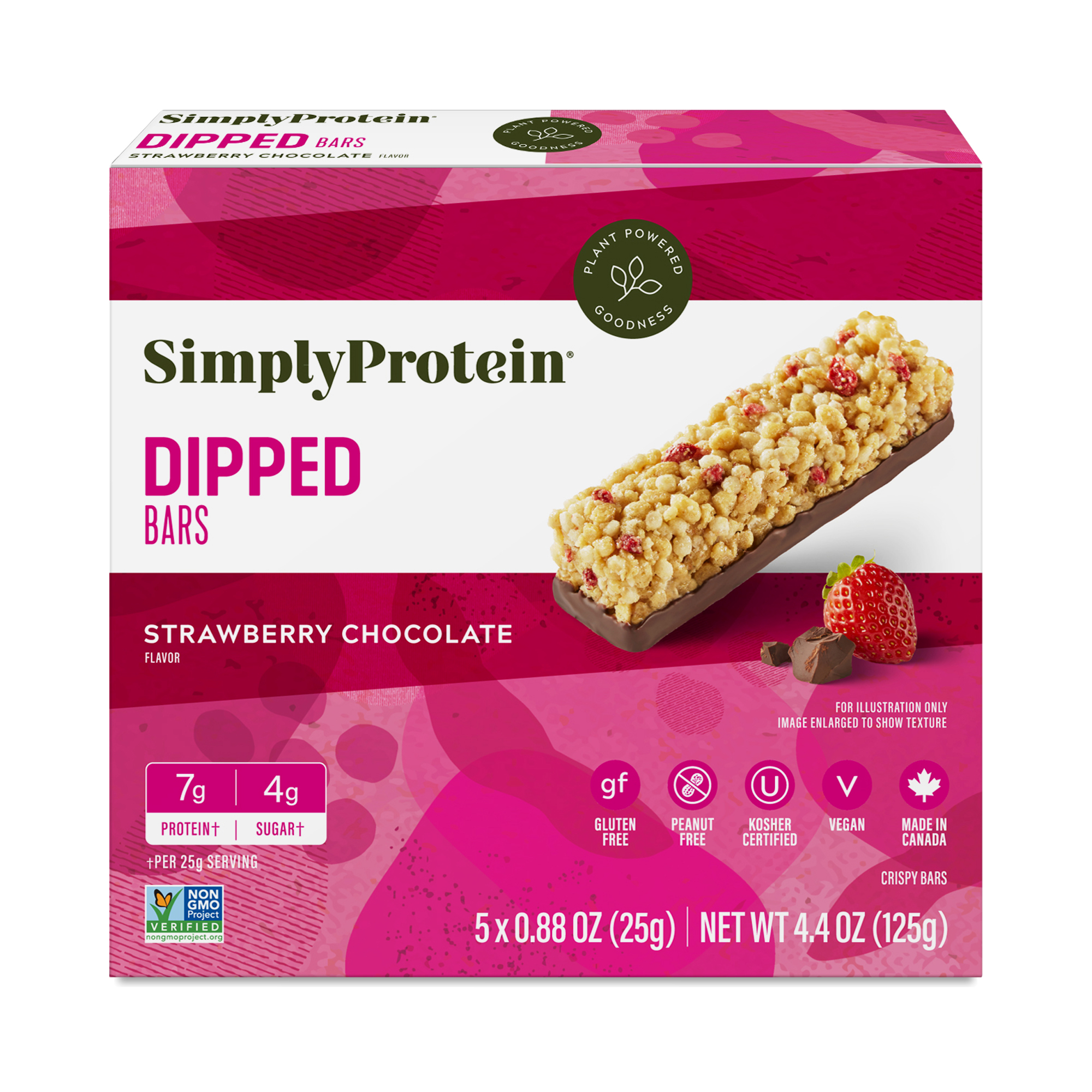 Simply Protein Dipped Snack Bars, Strawberry Chocolate | Thrive Market