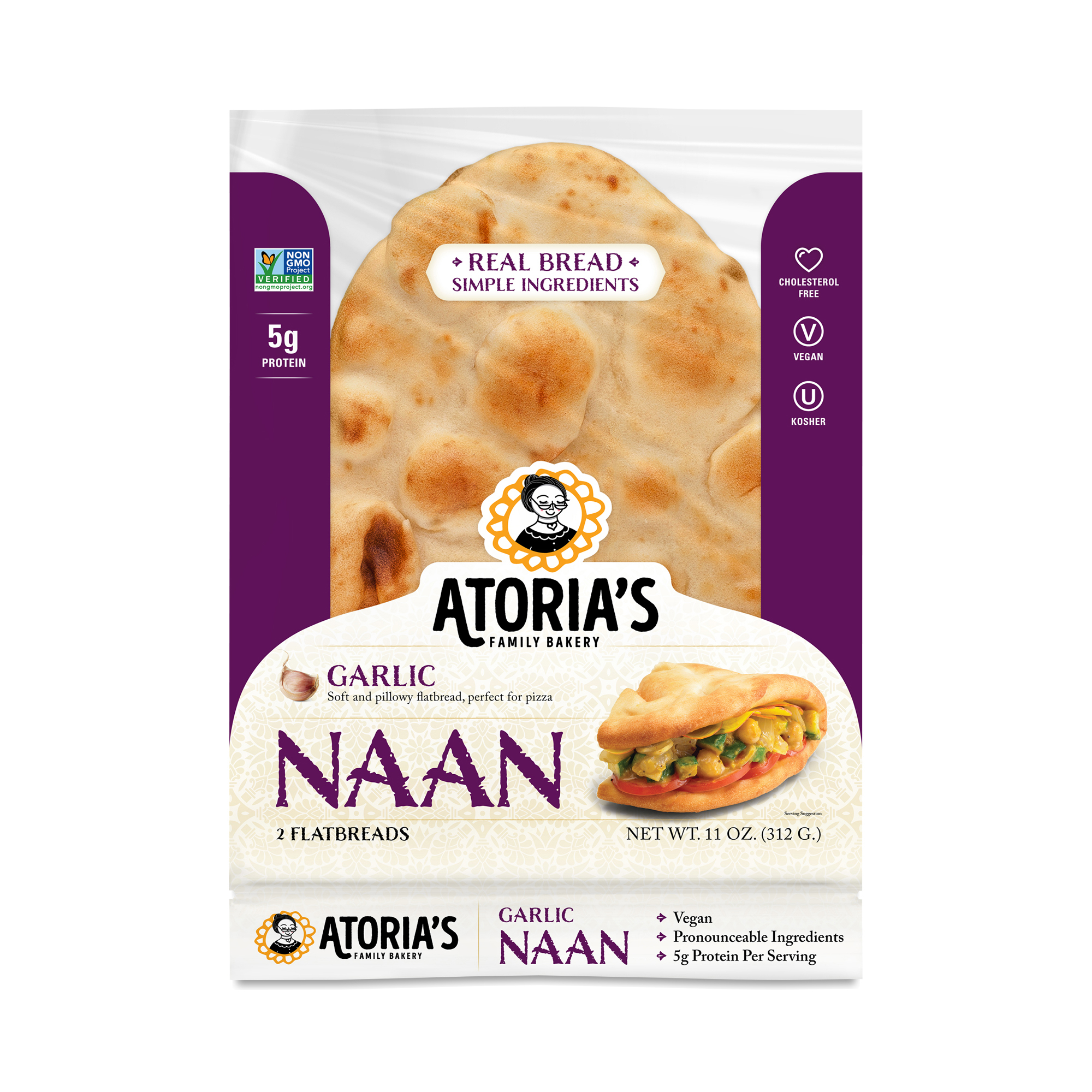 Atoria's Family Bakery Naan, Garlic | Thrive Market