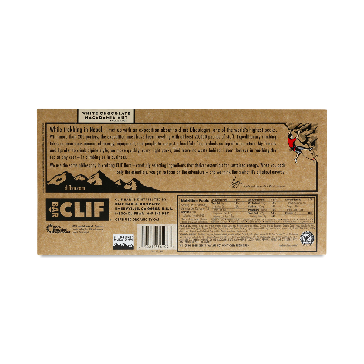 White Chocolate Macadamia Nut Bars by Clif Bar | Thrive Market