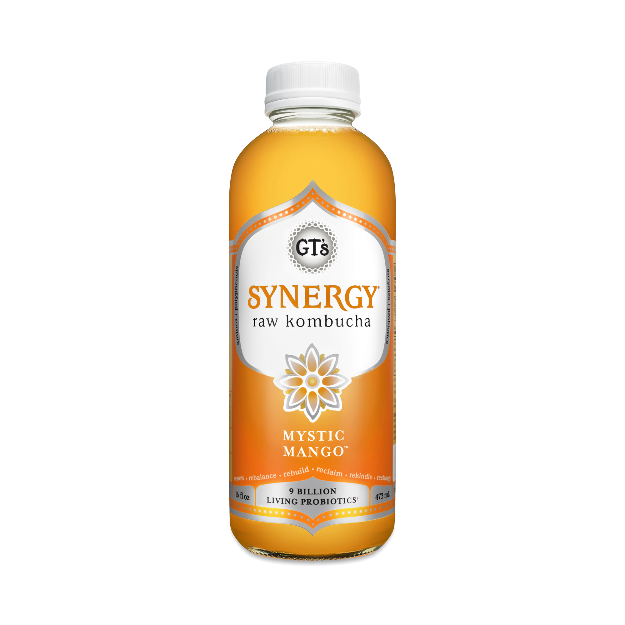 GT's Living Foods Synergy Raw Kombucha, Mystic Mango | Thrive Market