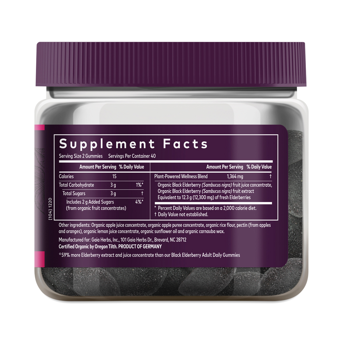 Gaia Herbs Black Elderberry Gummies, Extra Strength | Thrive Market