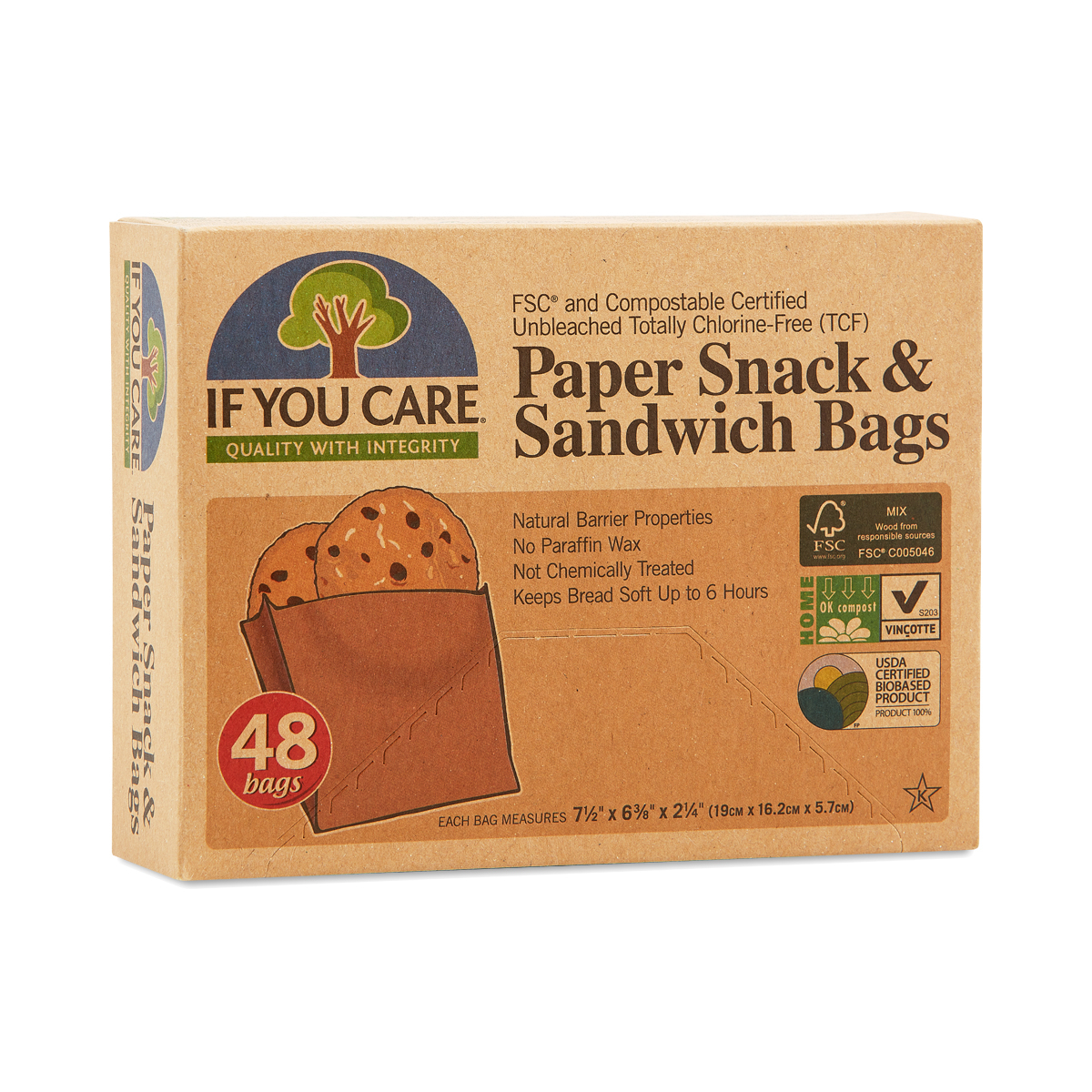 48 ct. Unbleached Paper Sandwich & Snack Bags | Thrive Market