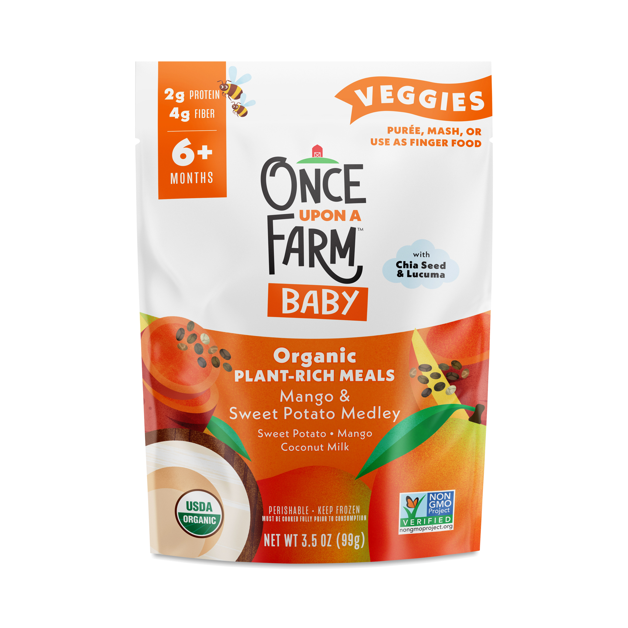 Once Upon A Farm Organic Plant-Rich Meals, Mango & Sweet Potato Medley ...