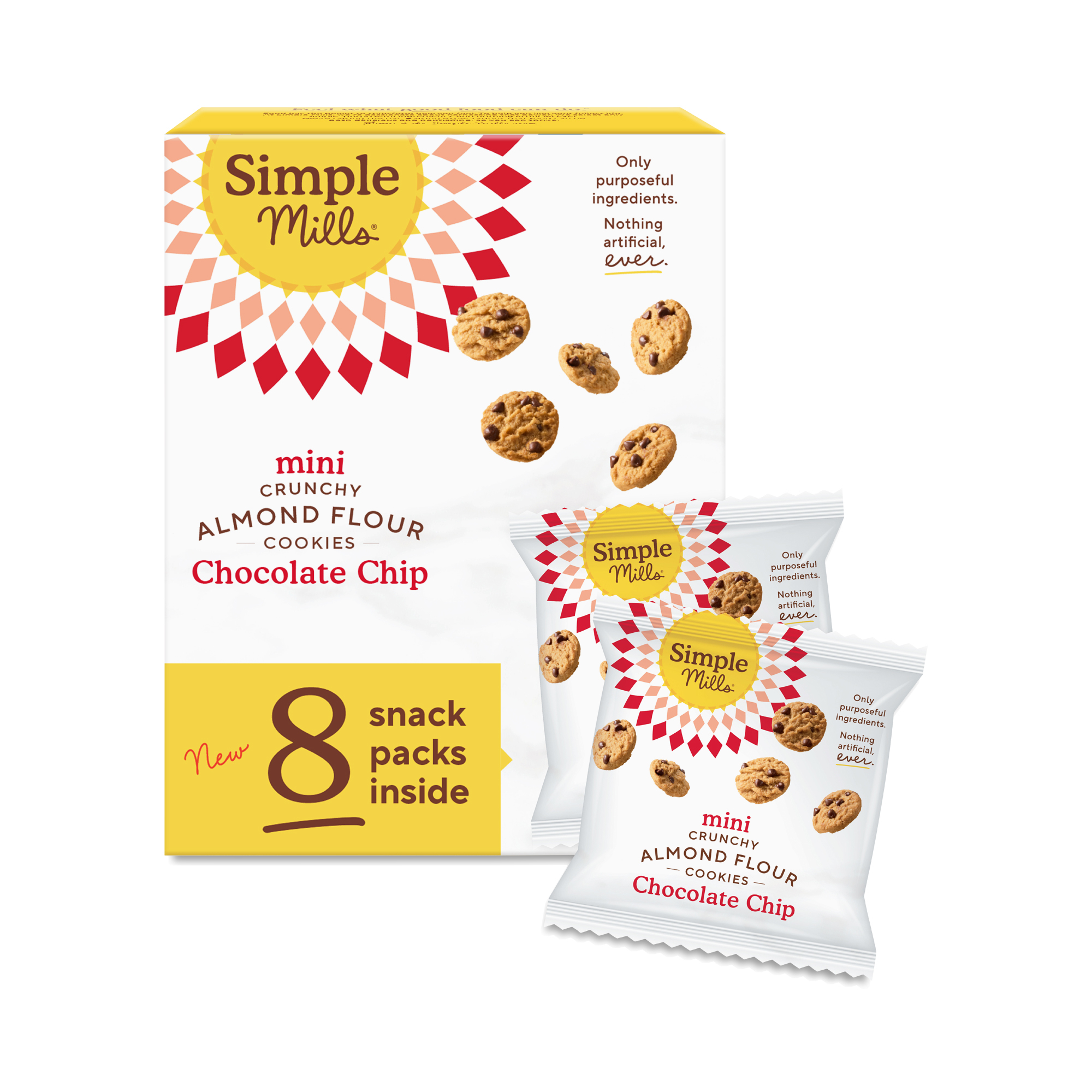Simple Mills Mini Crunchy Cookies, Chocolate Chip, Snack Packs | Thrive ...