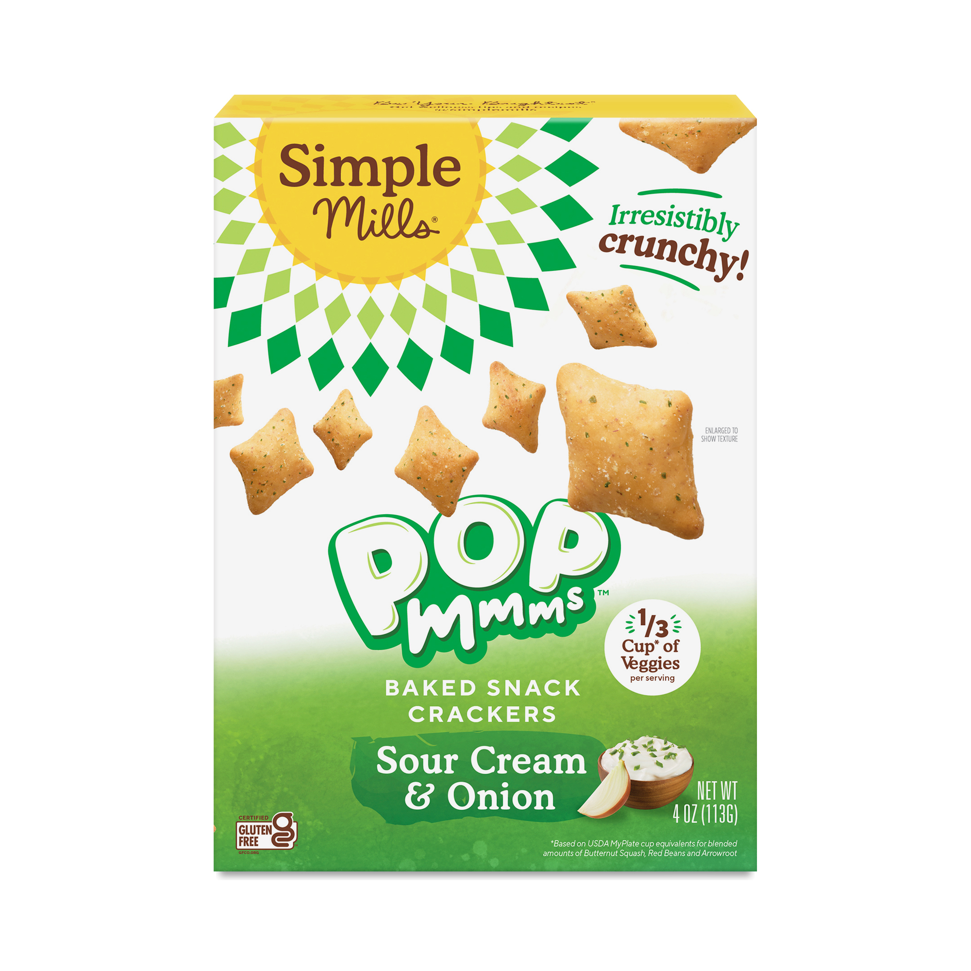 Simple Mills Sour Cream & Onion Pop Mmms Baked Snack Crackers | Thrive ...