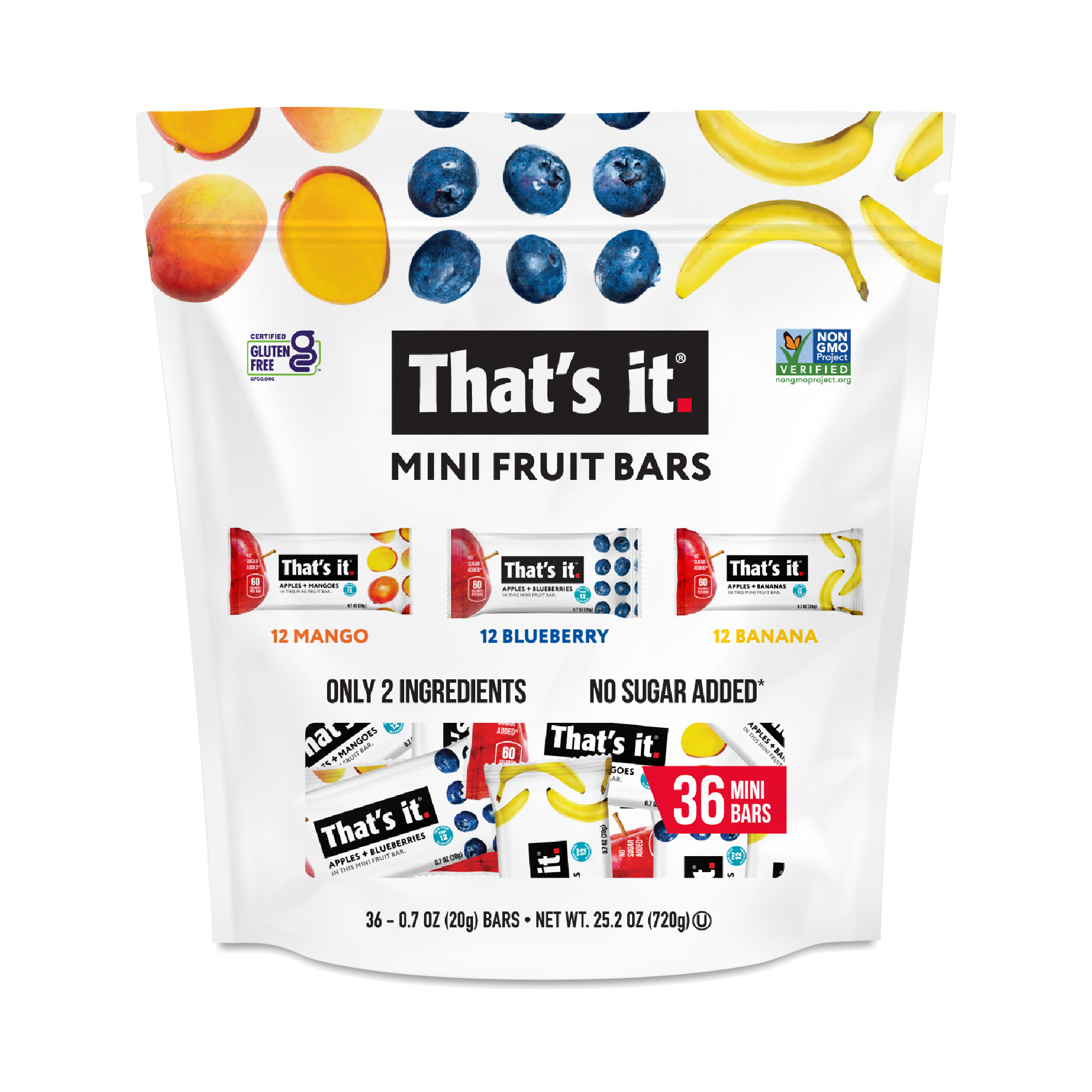 That's It Mini Fruit Bar Variety Pack, Mango, Blueberry & Banana ...