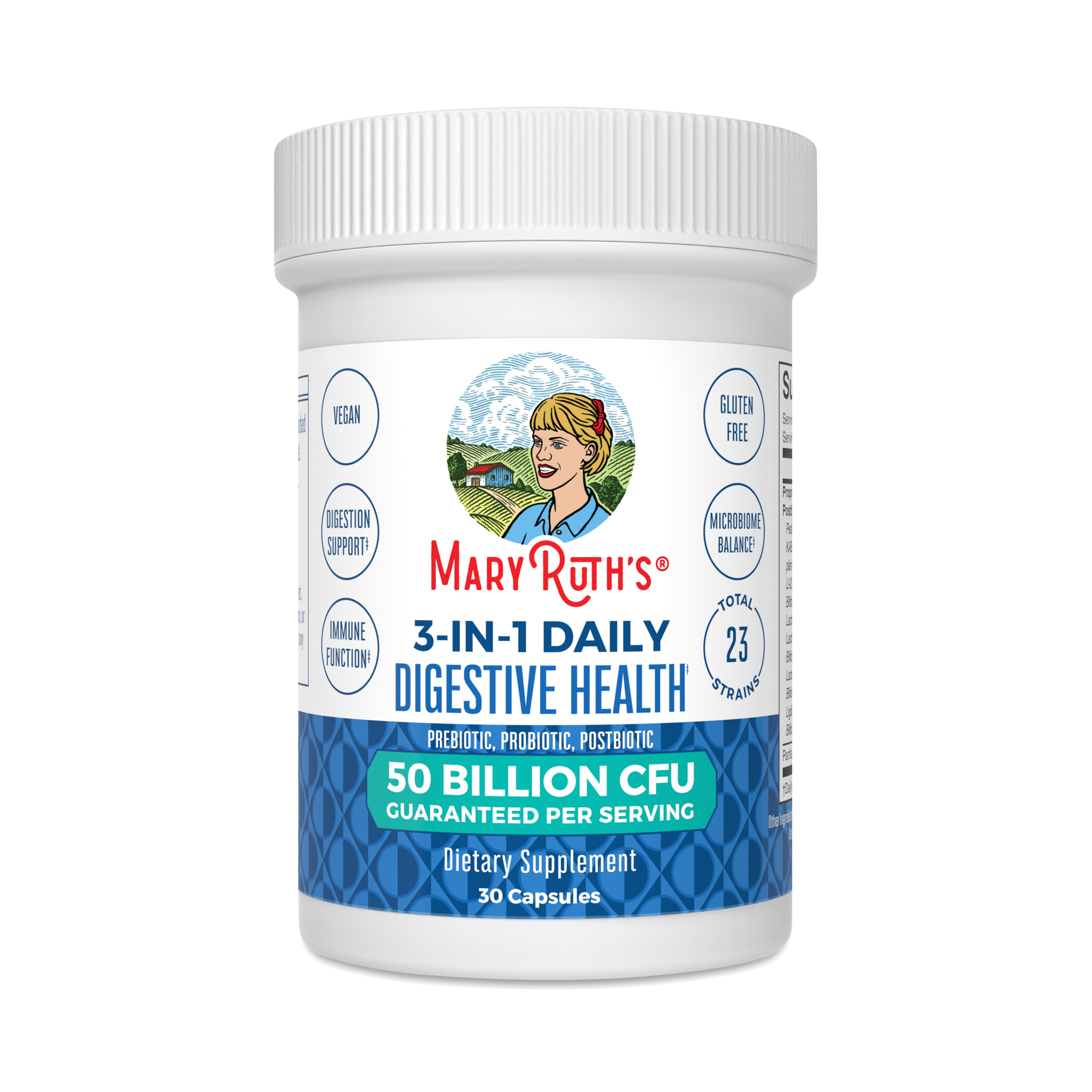 MaryRuth's 3-in-1 Digestive Health Probiotic Capsules | Thrive Market