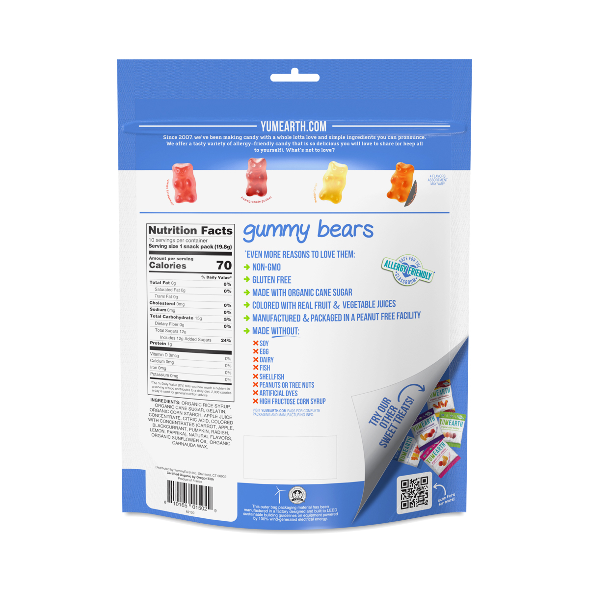 Family Size Snack Pack Gummy Bears by YumEarth Organics | Thrive Market