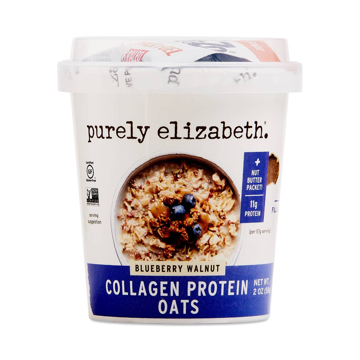 Purely Elizabeth Collagen Protein Oat Cup - Blueberry Walnut - Thrive ...