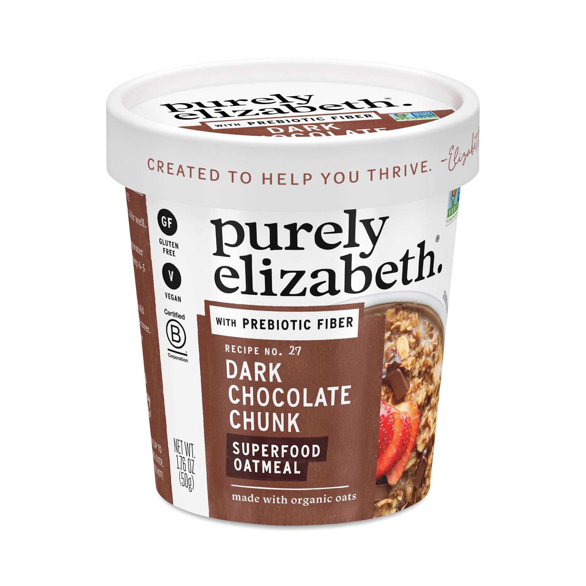 Purely Elizabeth Superfood Oatmeal Cup, Dark Chocolate Chunk | Thrive ...