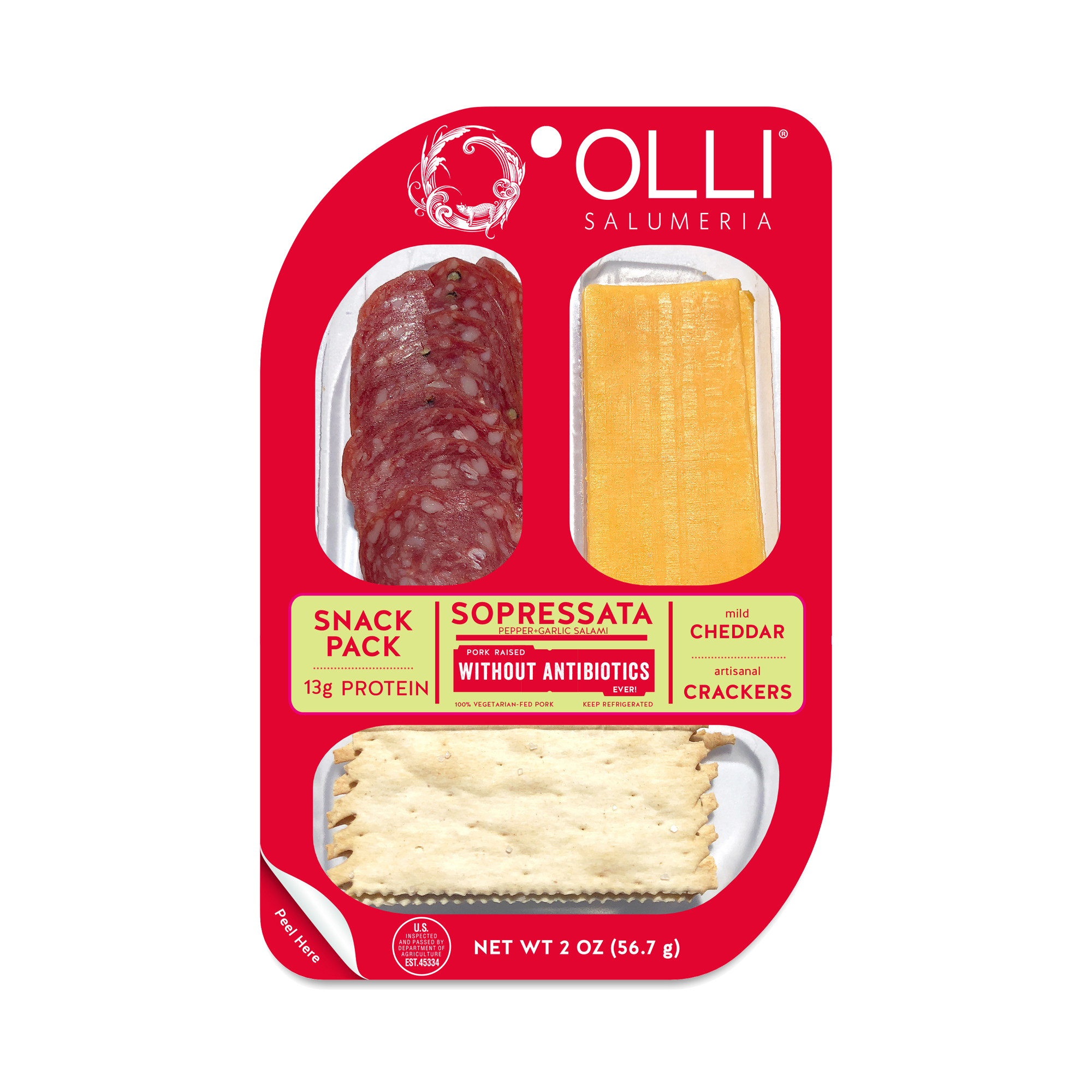Olli Salumeria Snack Pack, Sopressata Salami, Cheddar & Crackers ...