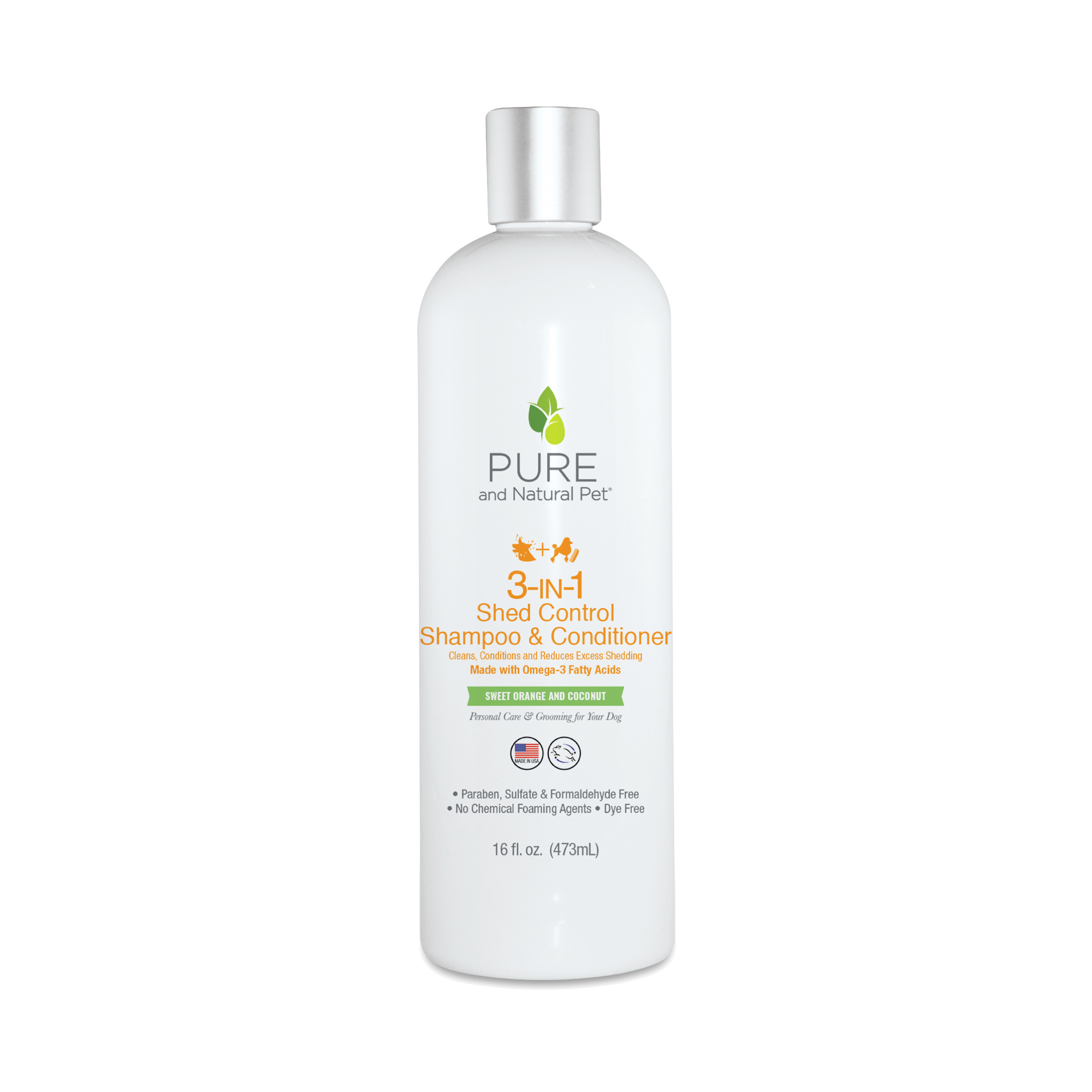 Pure and Natural Pet 3-in-1 Shed Control Shampoo with Conditioner ...