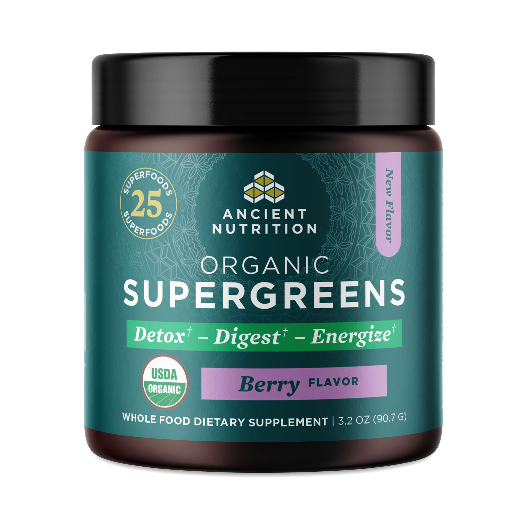 Ancient Nutrition Organic Super Greens Powder, Berry | Thrive Market