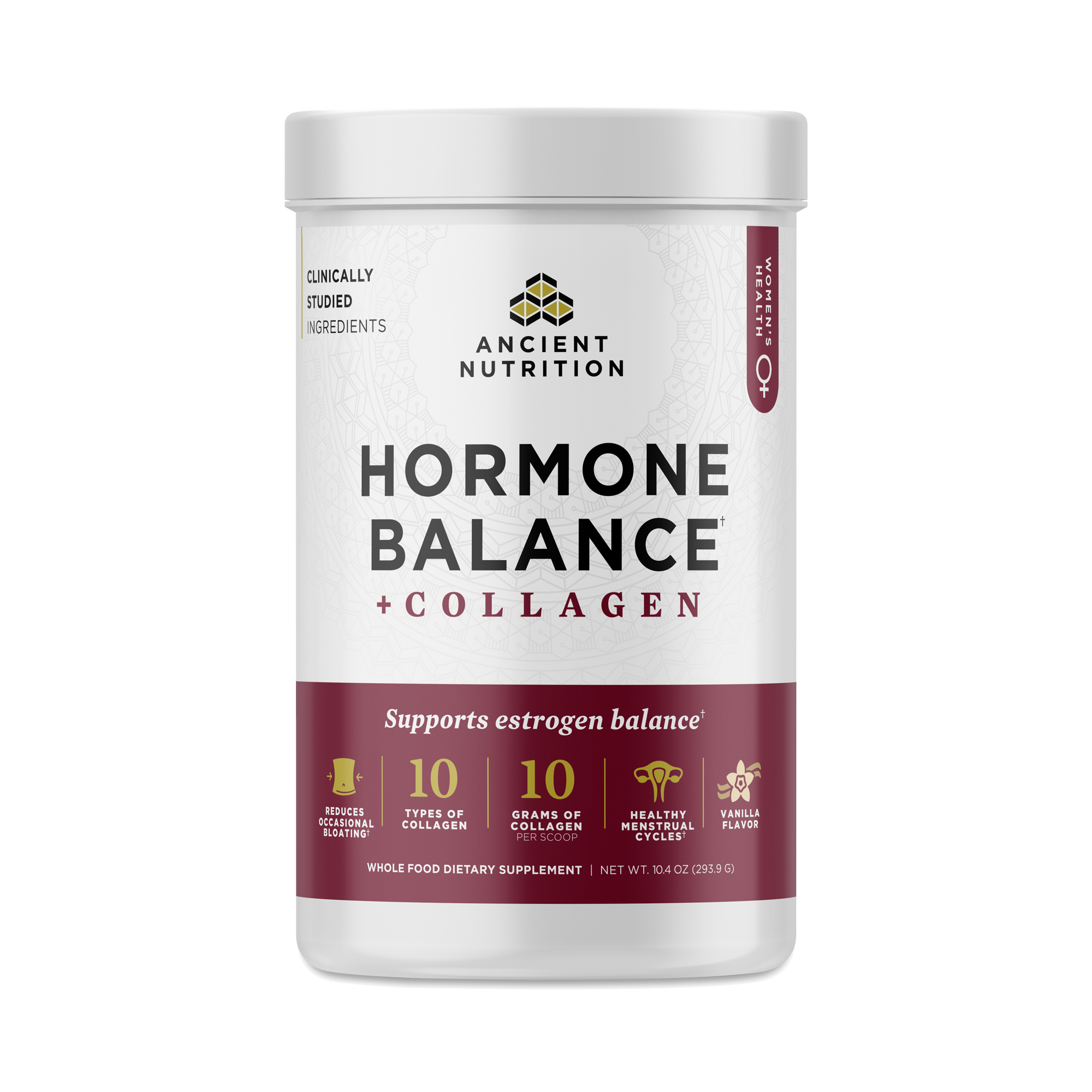 Ancient Nutrition Women's Hormone Balance + Collagen, Vanilla | Thrive ...