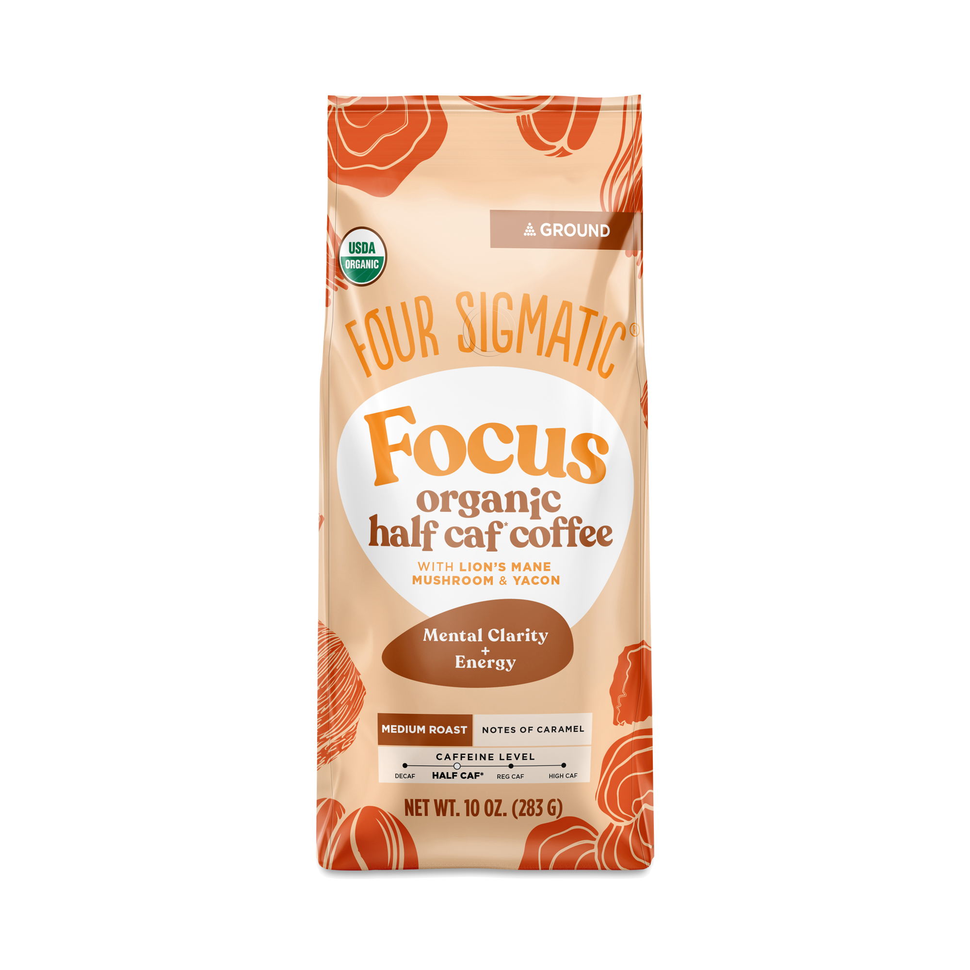 Four Sigmatic Focus Organic Half Caf Ground Coffee, Medium Roast | Thrive Market