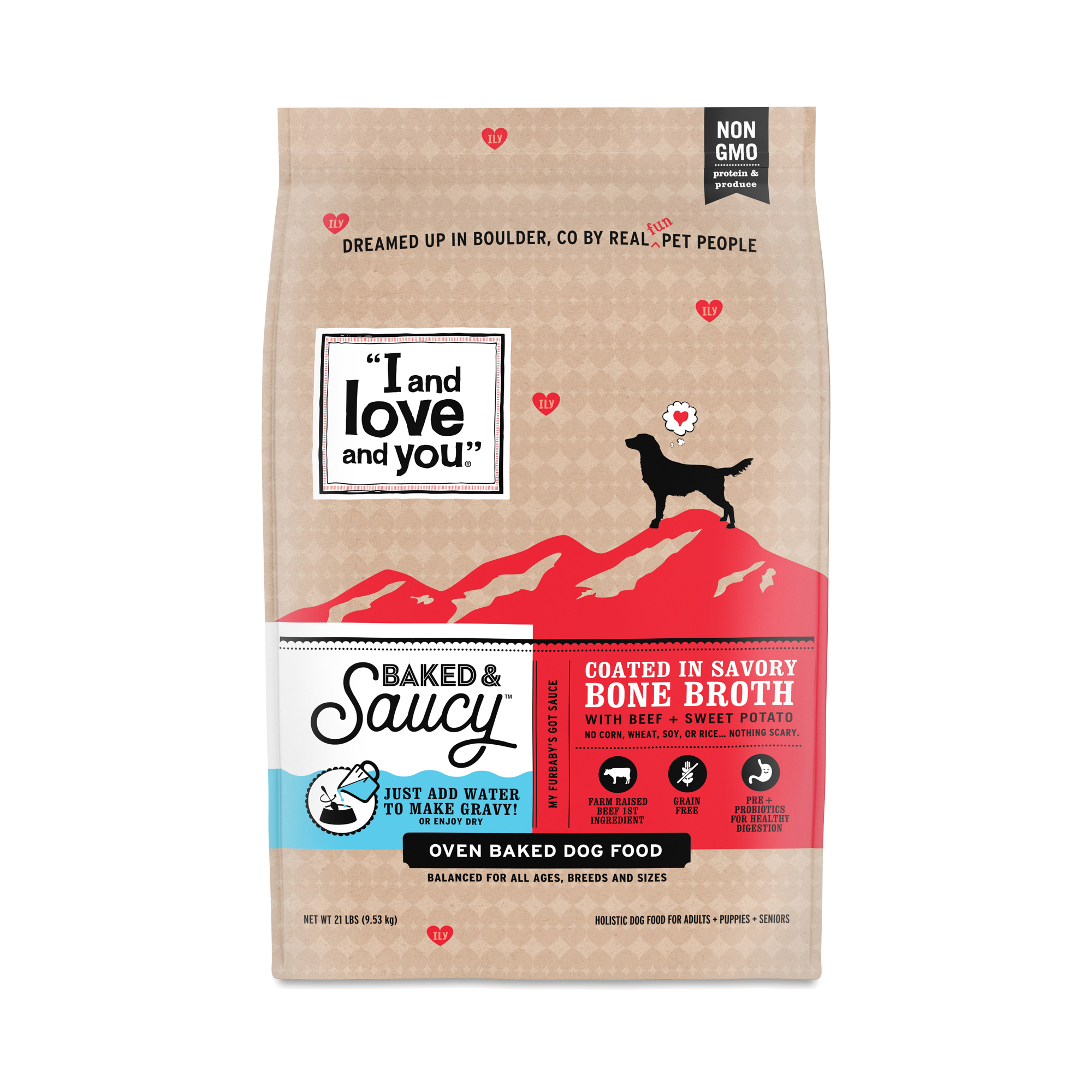 I and love and you Baked & Saucy Dog Kibble, Beef & Sweet Potato ...