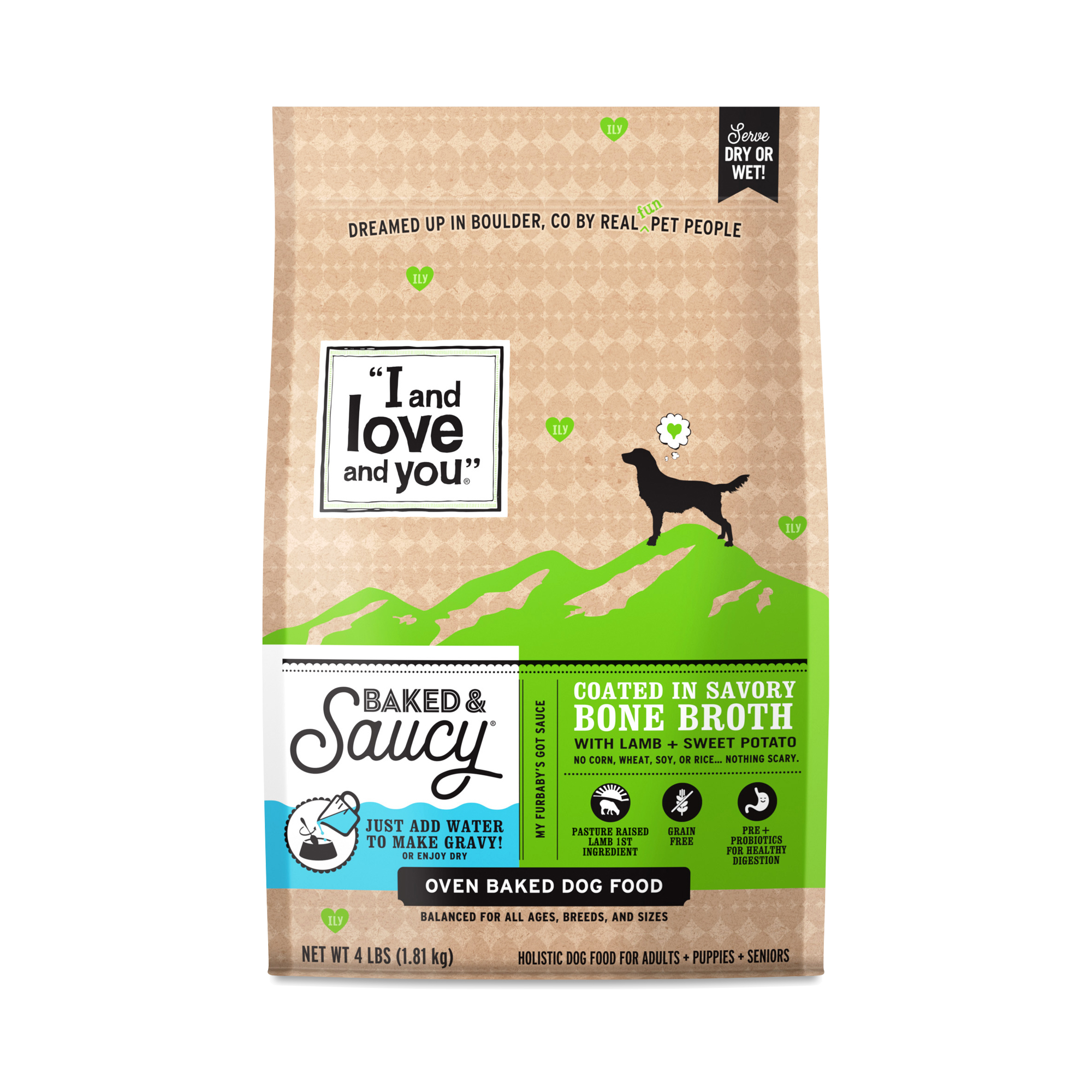 I and love and you Baked & Saucy Dog Kibble, Lamb & Sweet Potato ...