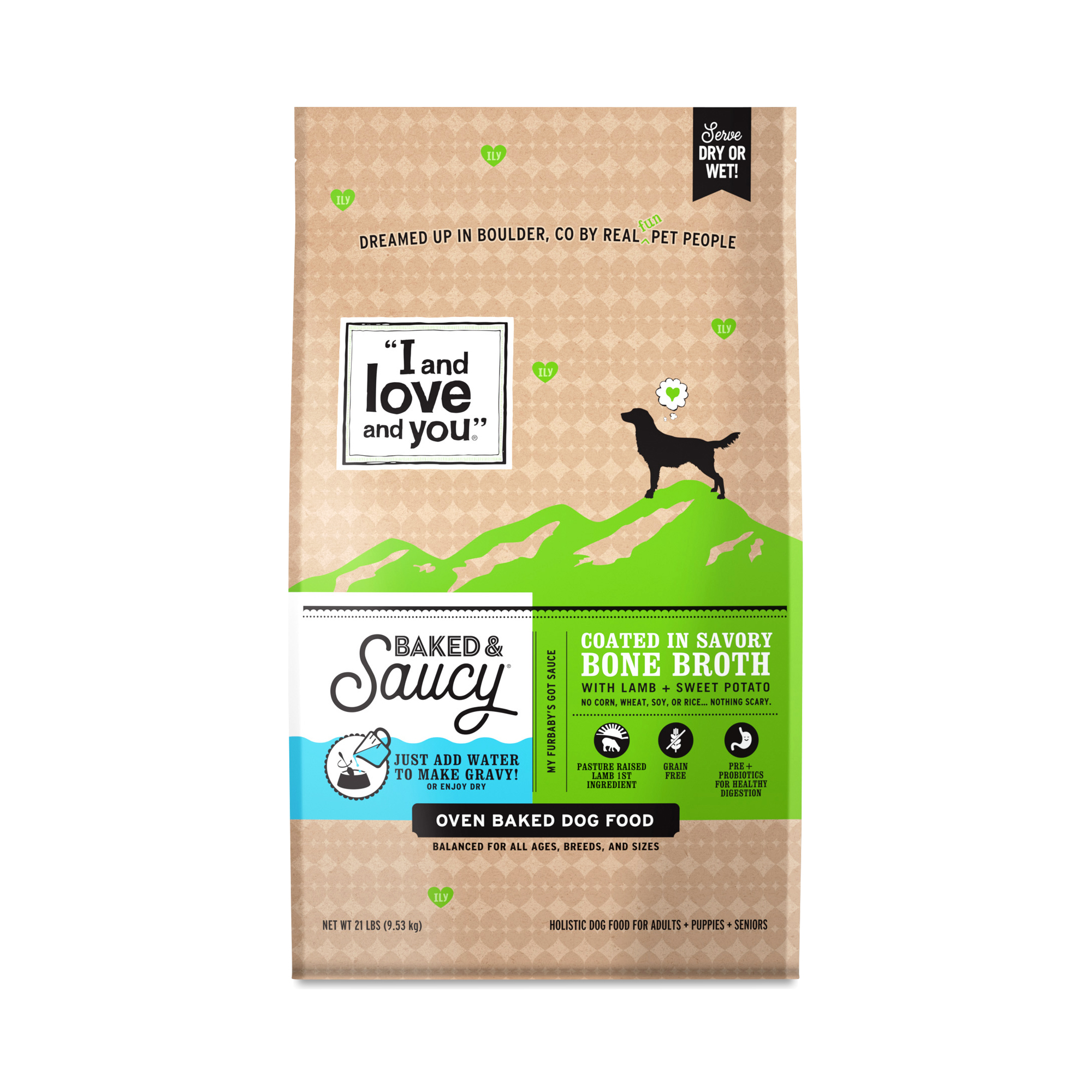 I and love and you Baked & Saucy Dog Kibble, Lamb & Sweet Potato ...