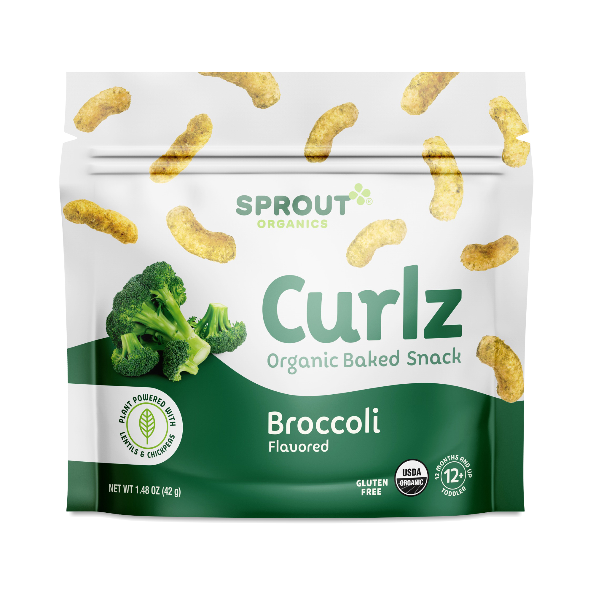 Sprout Organics Curlz Baked Snack, Broccoli | Thrive Market