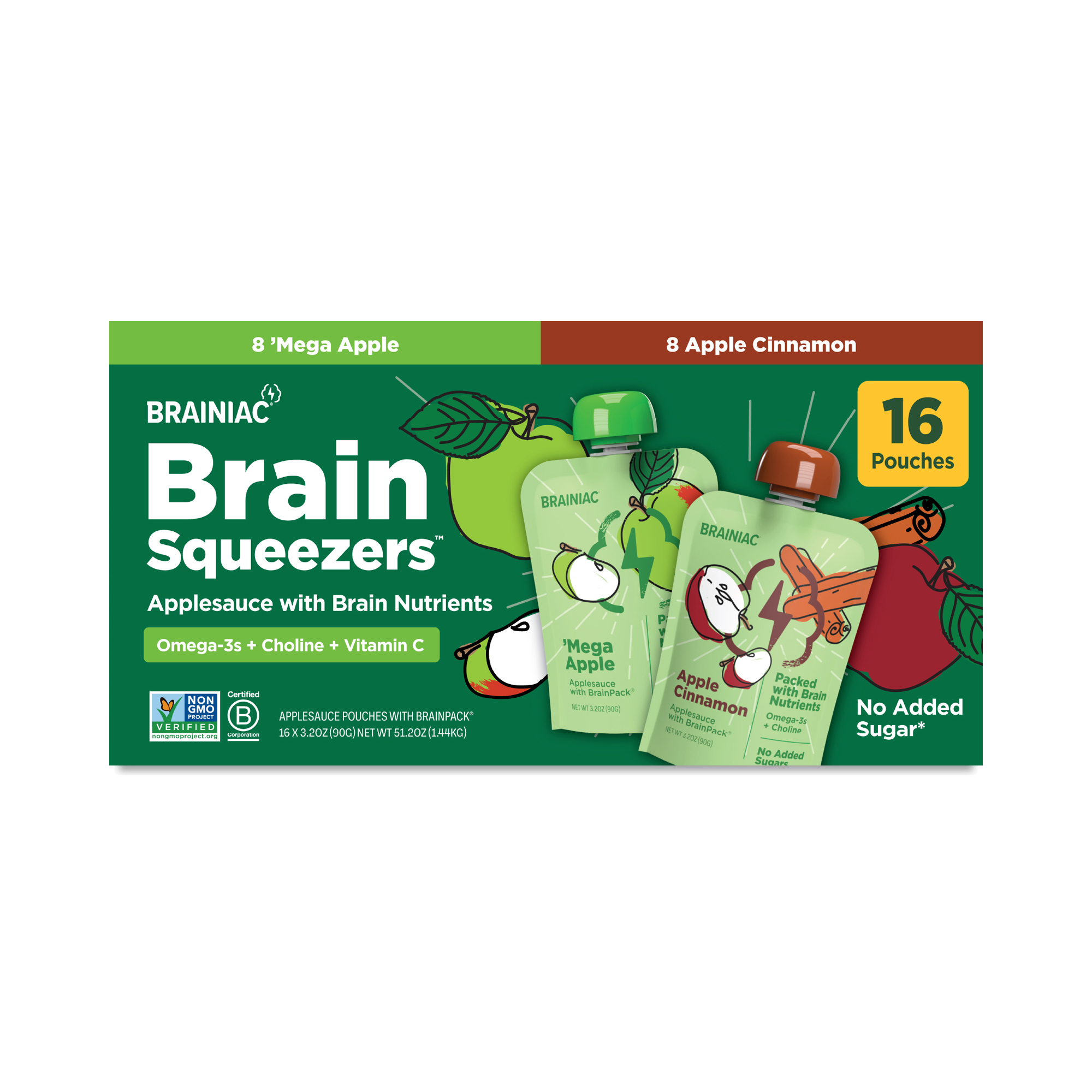 Brainiac Applesauce with BrainPack, Variety Pack | Thrive Market