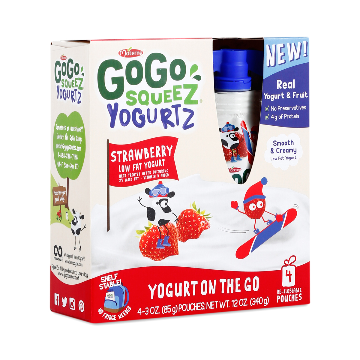 Squeezable Low-Fat Strawberry Yogurt - Thrive Market