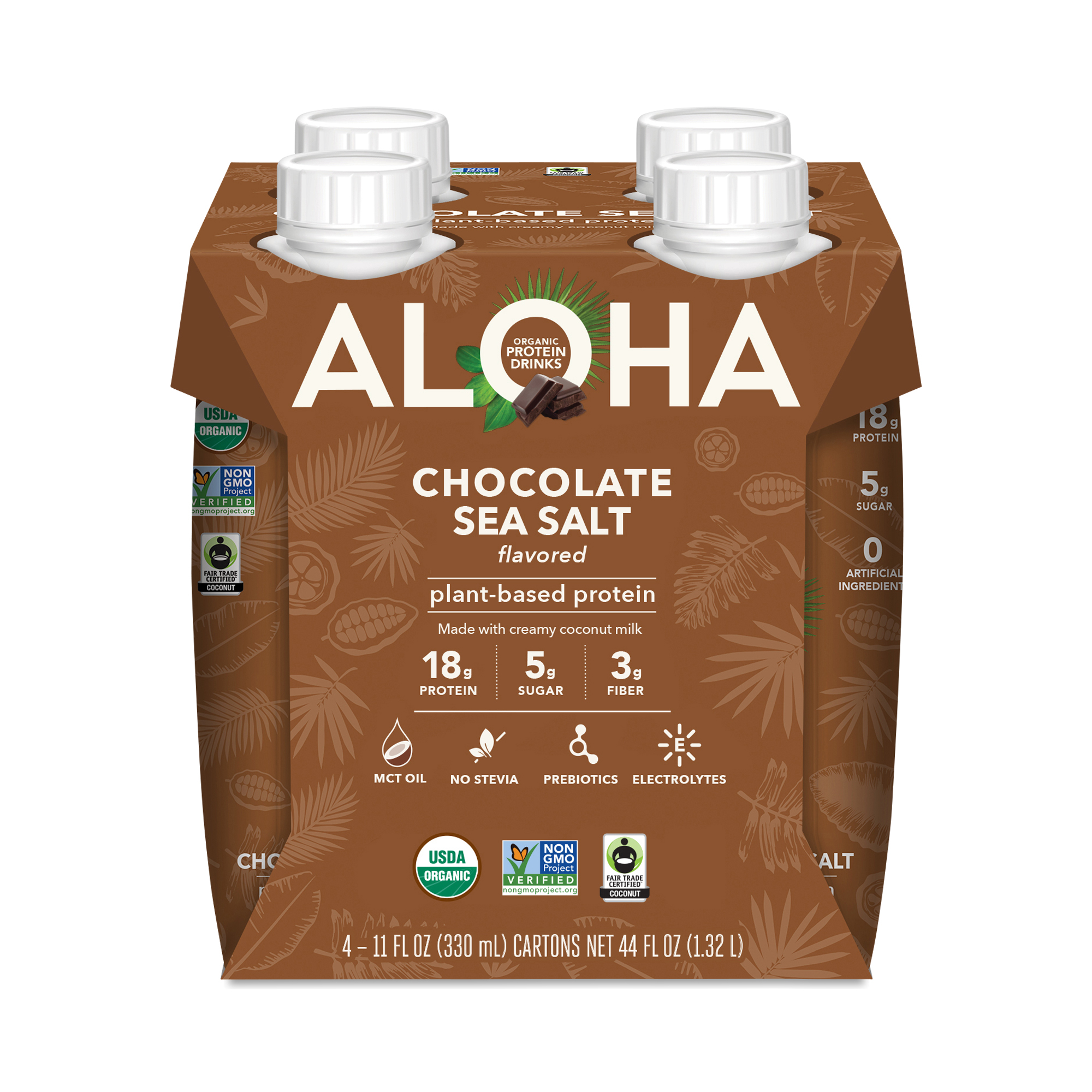 Aloha Organic Plant Based Protein Shake, Chocolate Sea Salt | Thrive Market