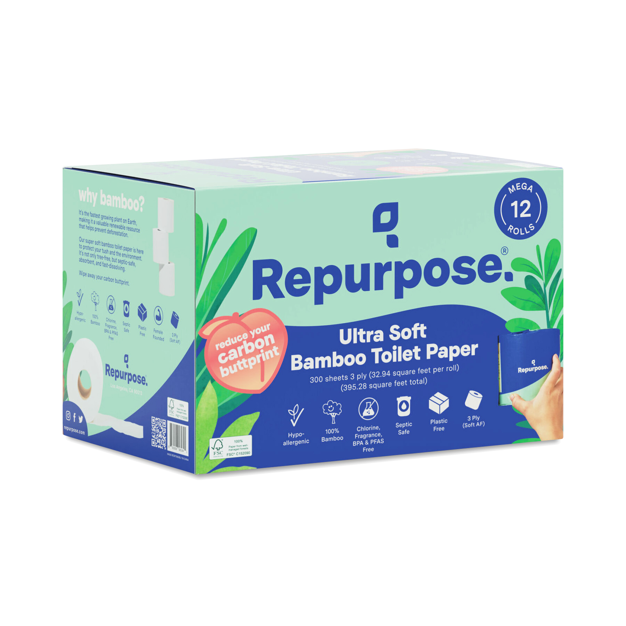 Repurpose Ultra Soft 3-Ply Bamboo Toilet Paper | Thrive Market