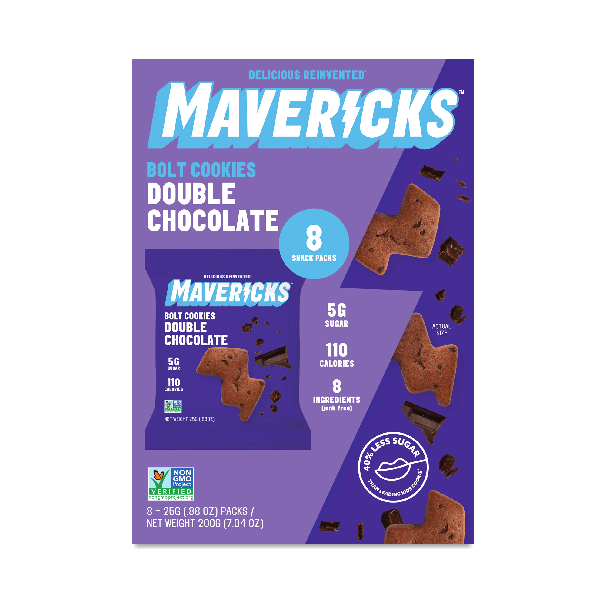Mavericks Snacks Bolt Cookies Snack Packs, Double Chocolate | Thrive Market