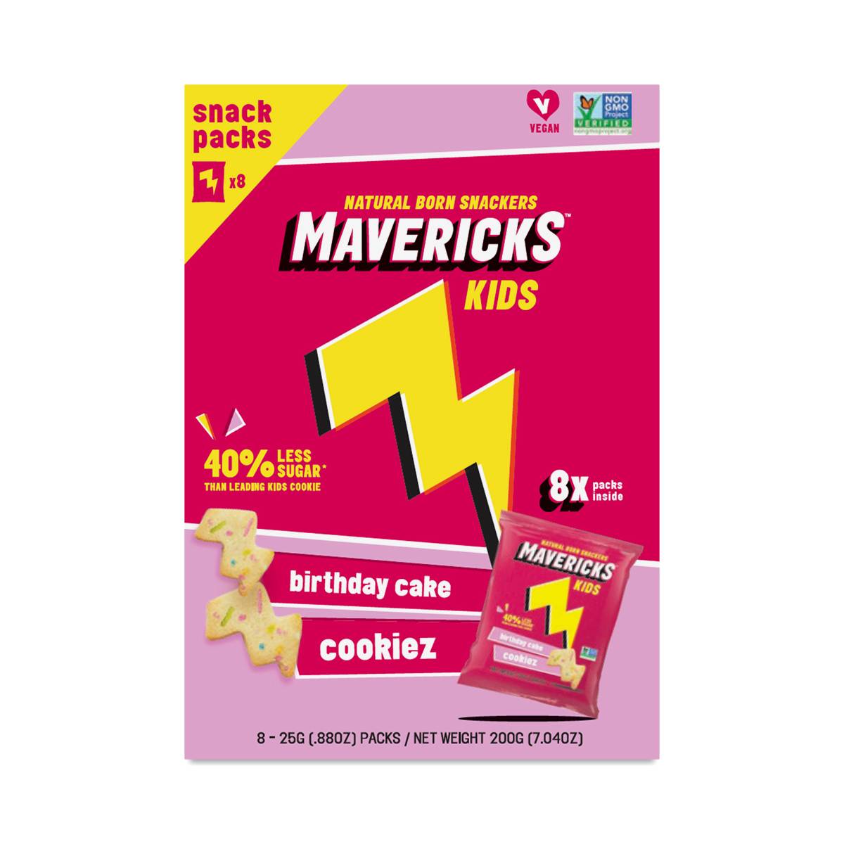 Mavericks Snacks Birthday Cake Cookiez Snack Pack - Thrive Market