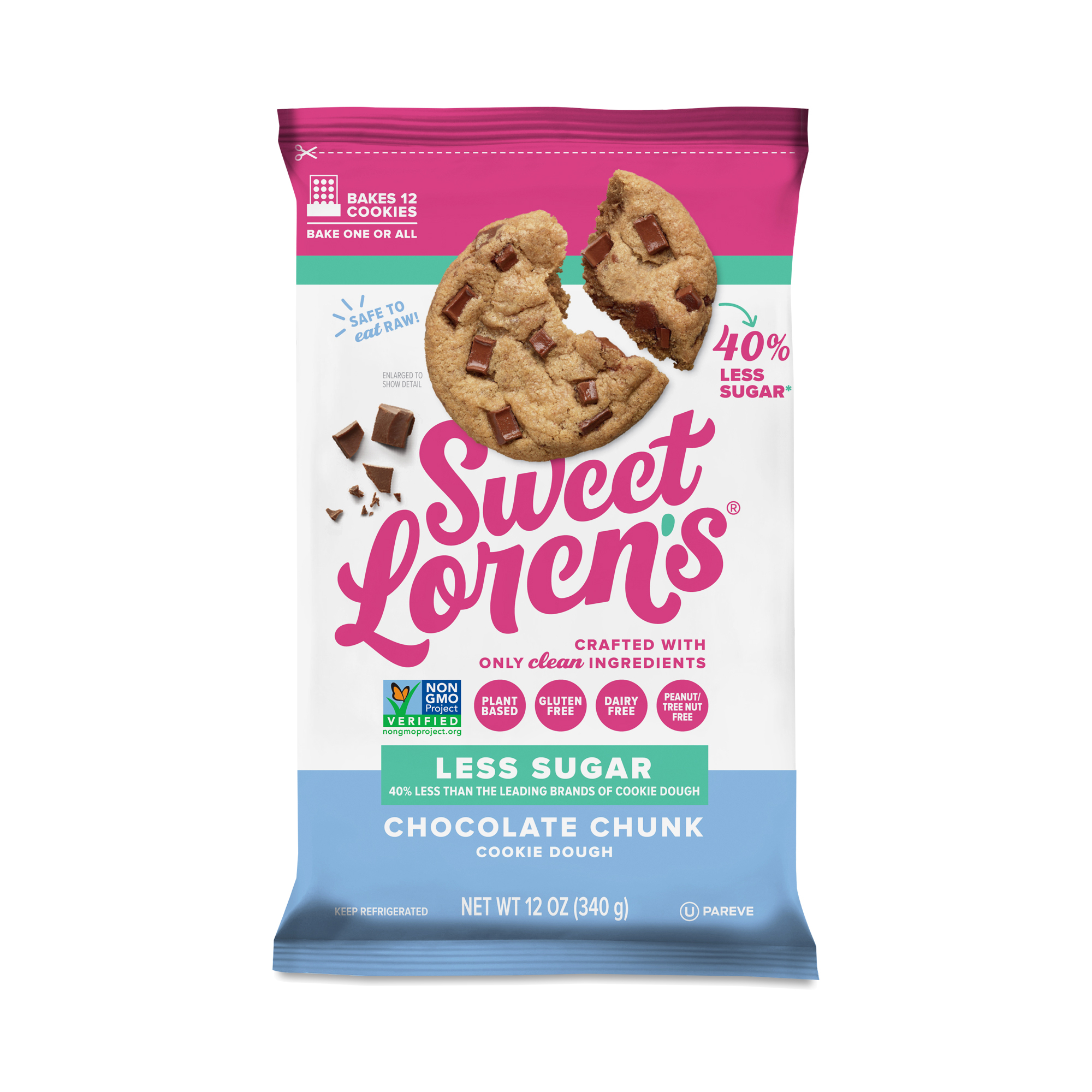 Sweet Loren's Cookie Dough, Less Sugar Chocolate Chunk | Thrive Market