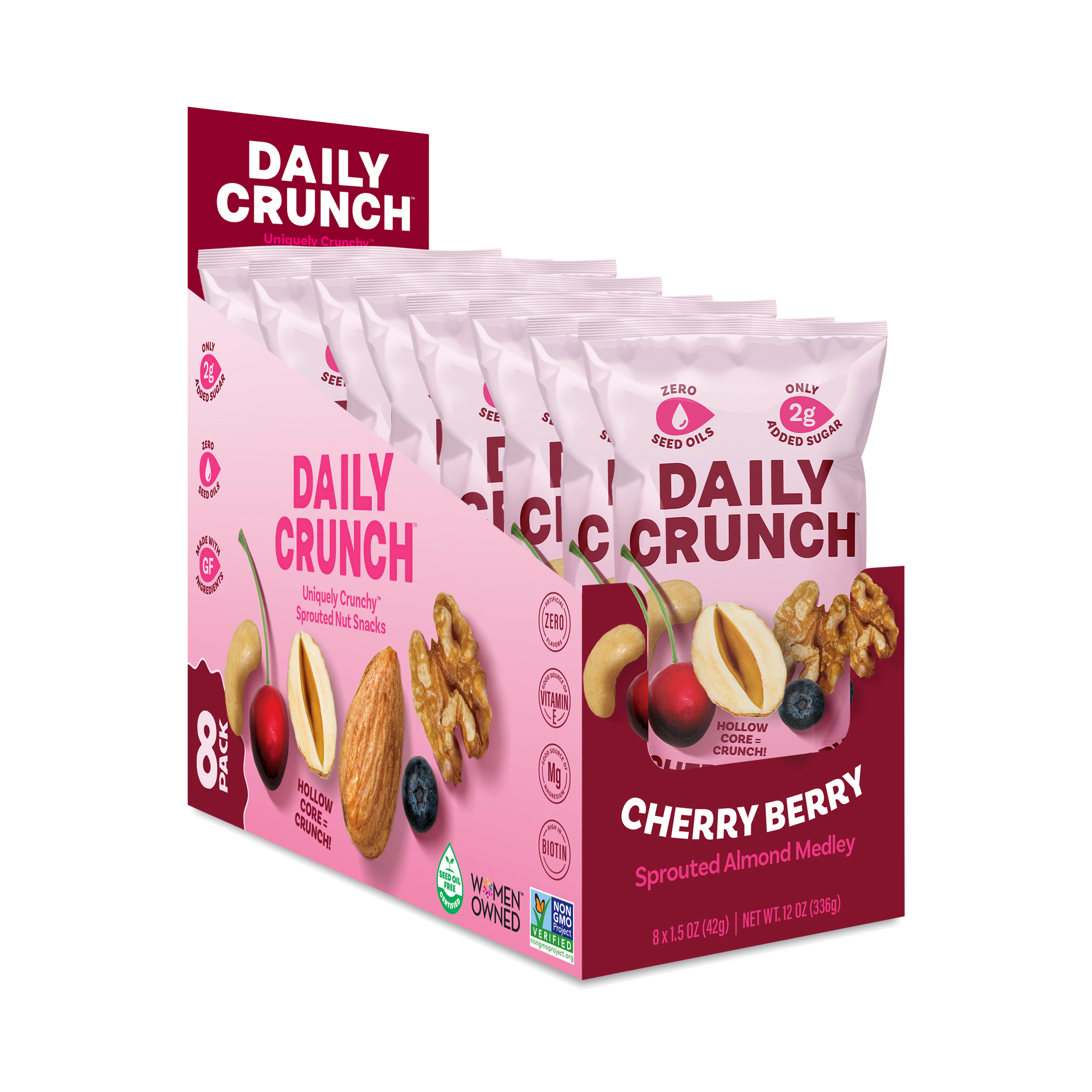 Daily Crunch Snacks Sprouted Almond Medley, Cherry Berry Snack Packs | Thrive Market