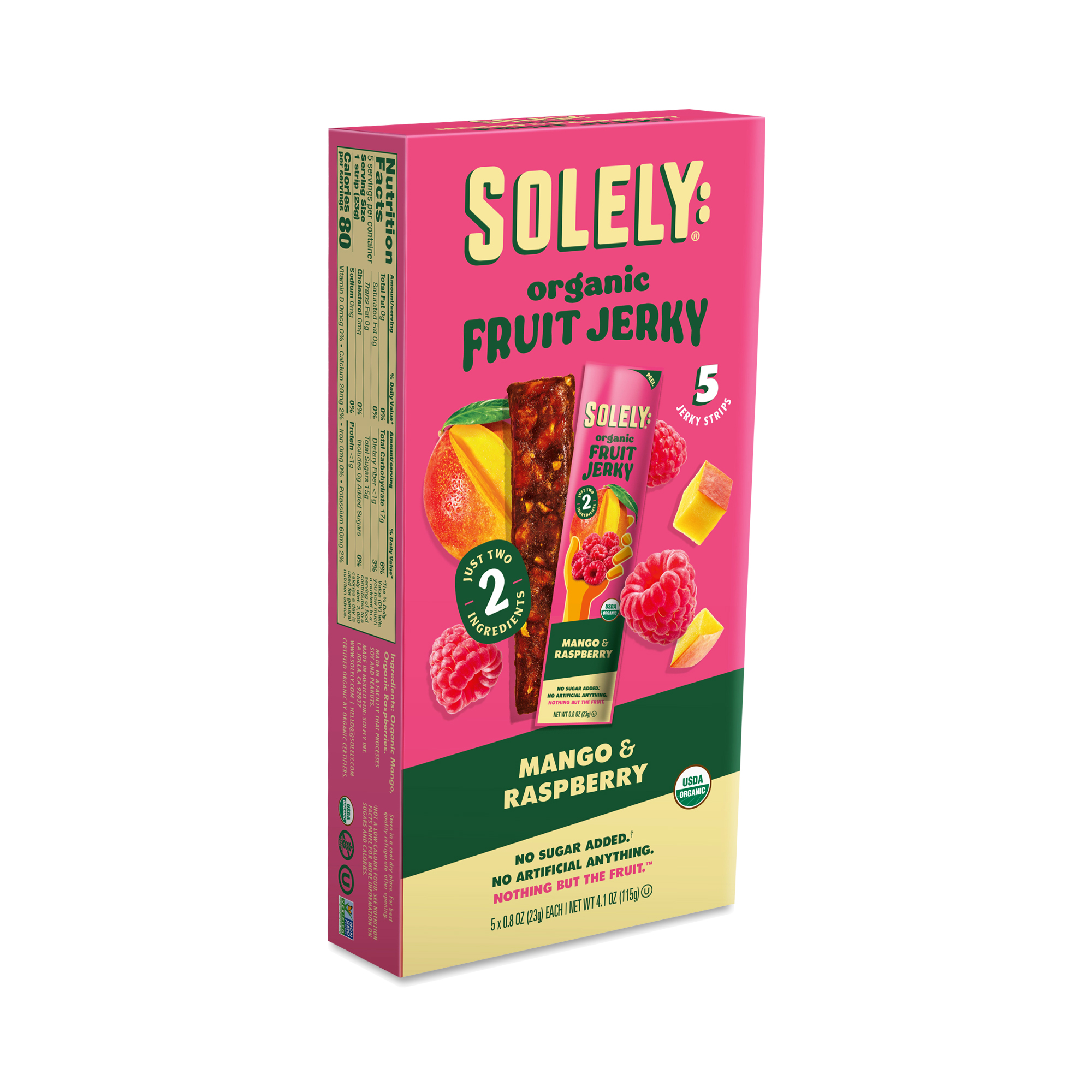 Solely Organic Fruit Jerky Multipack, Mango & Raspberry | Thrive Market